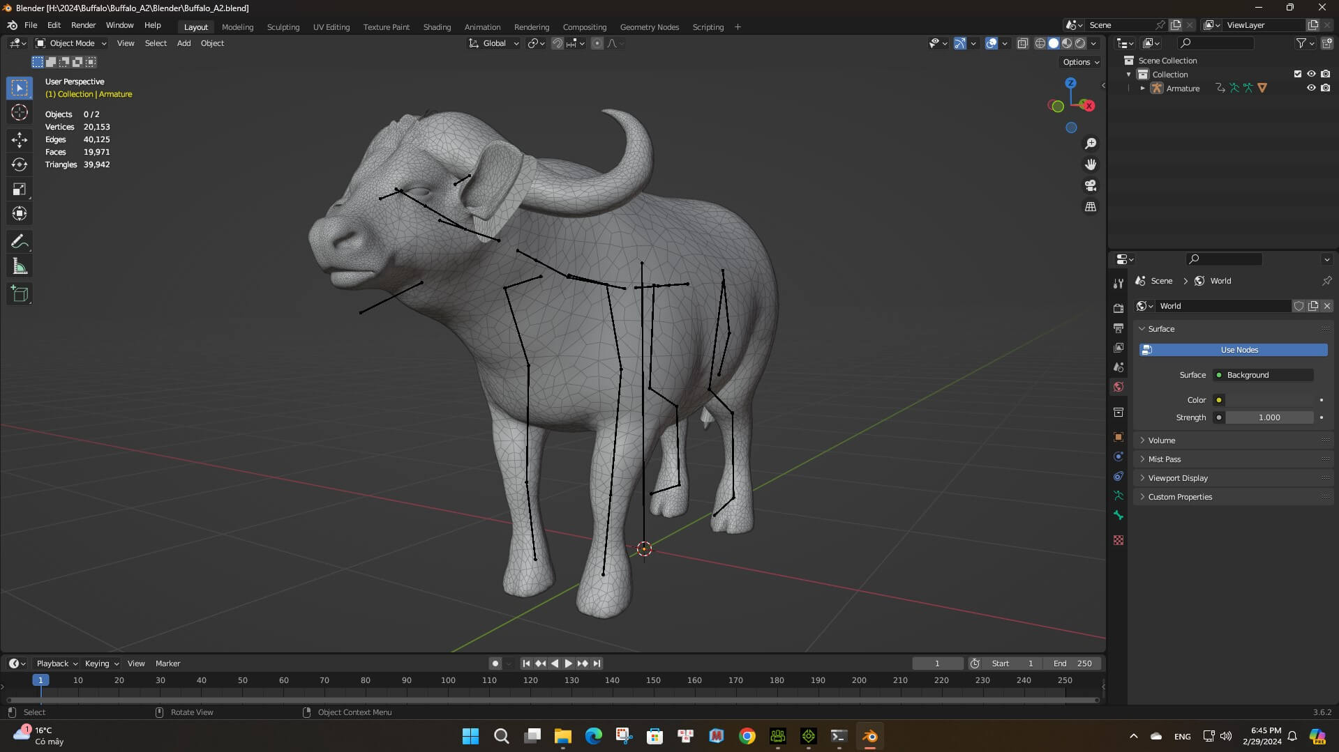 Buffalo A2 Animated - 3D Model by Animated3d