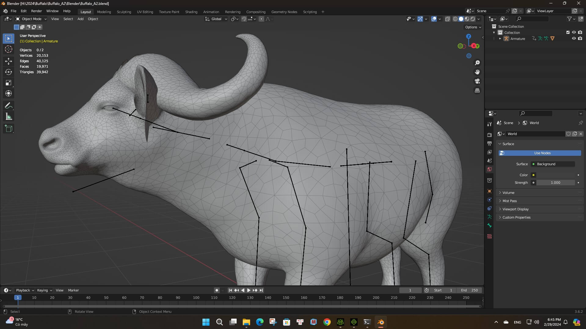 Buffalo A2 Animated - 3D Model by Animated3d