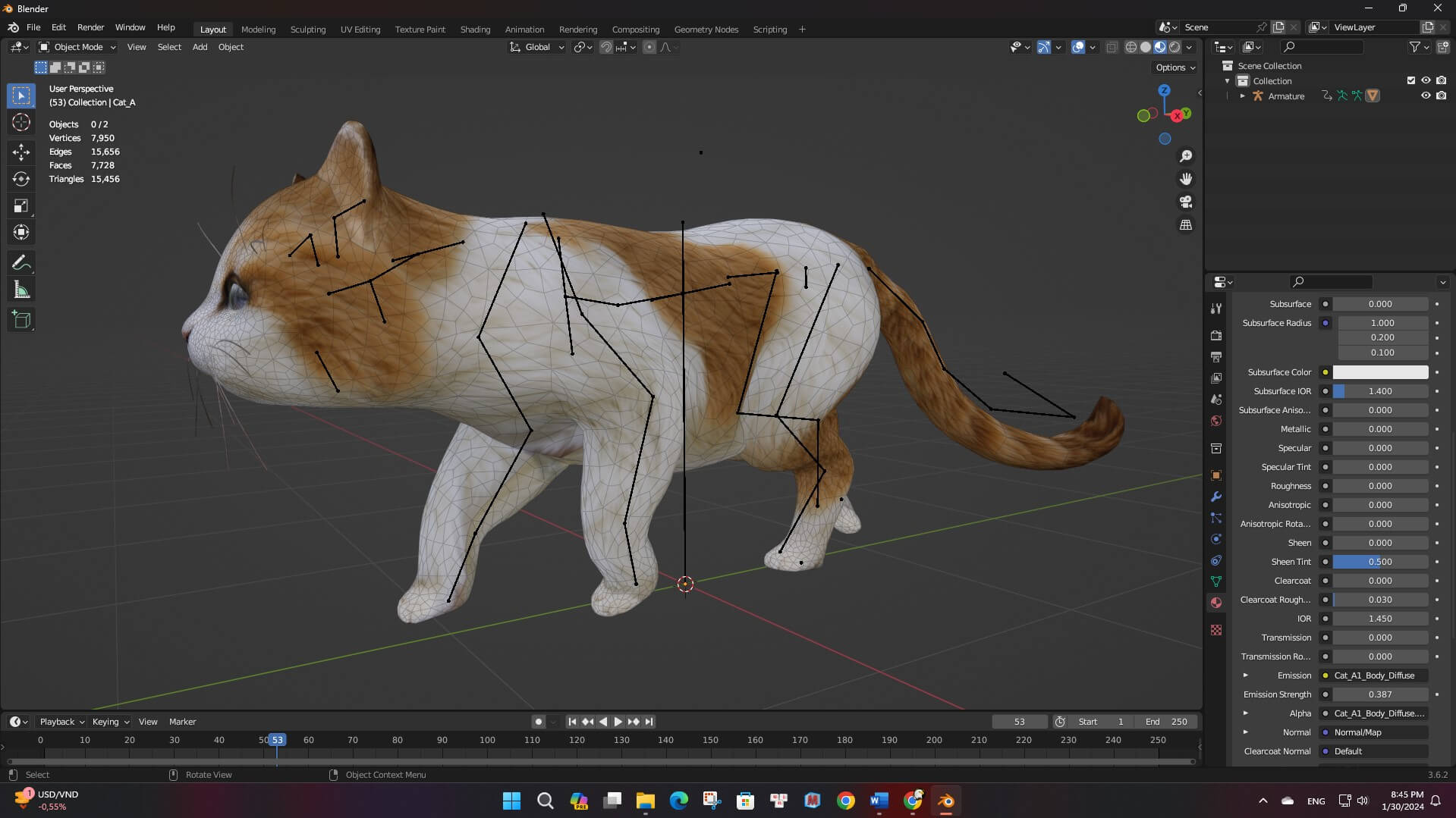 Cat A1 Animated - 3D Model by Animated3d