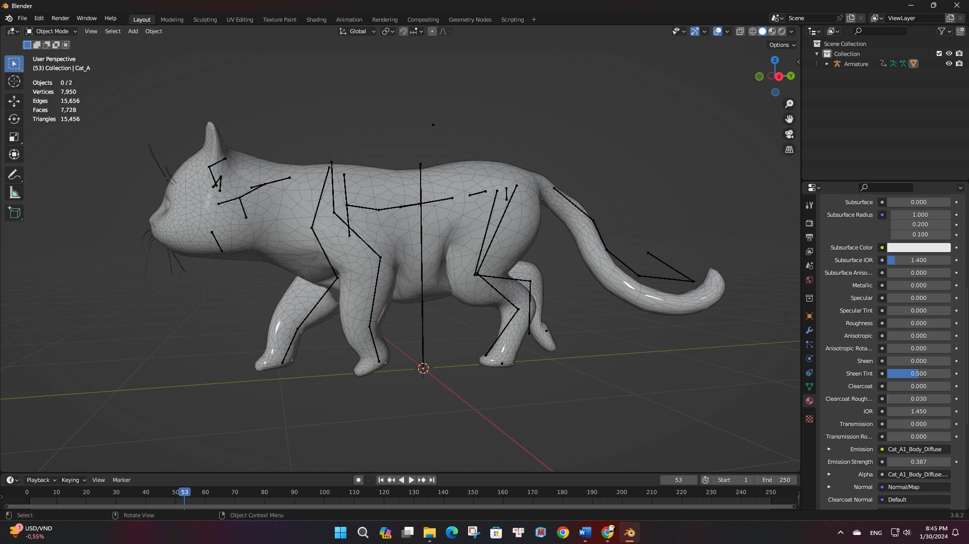 Cat A1 Animated - 3D Model by Animated3d