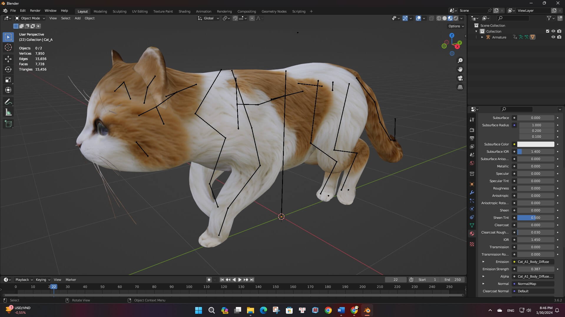 Cat A1 Animated - 3D Model by Animated3d