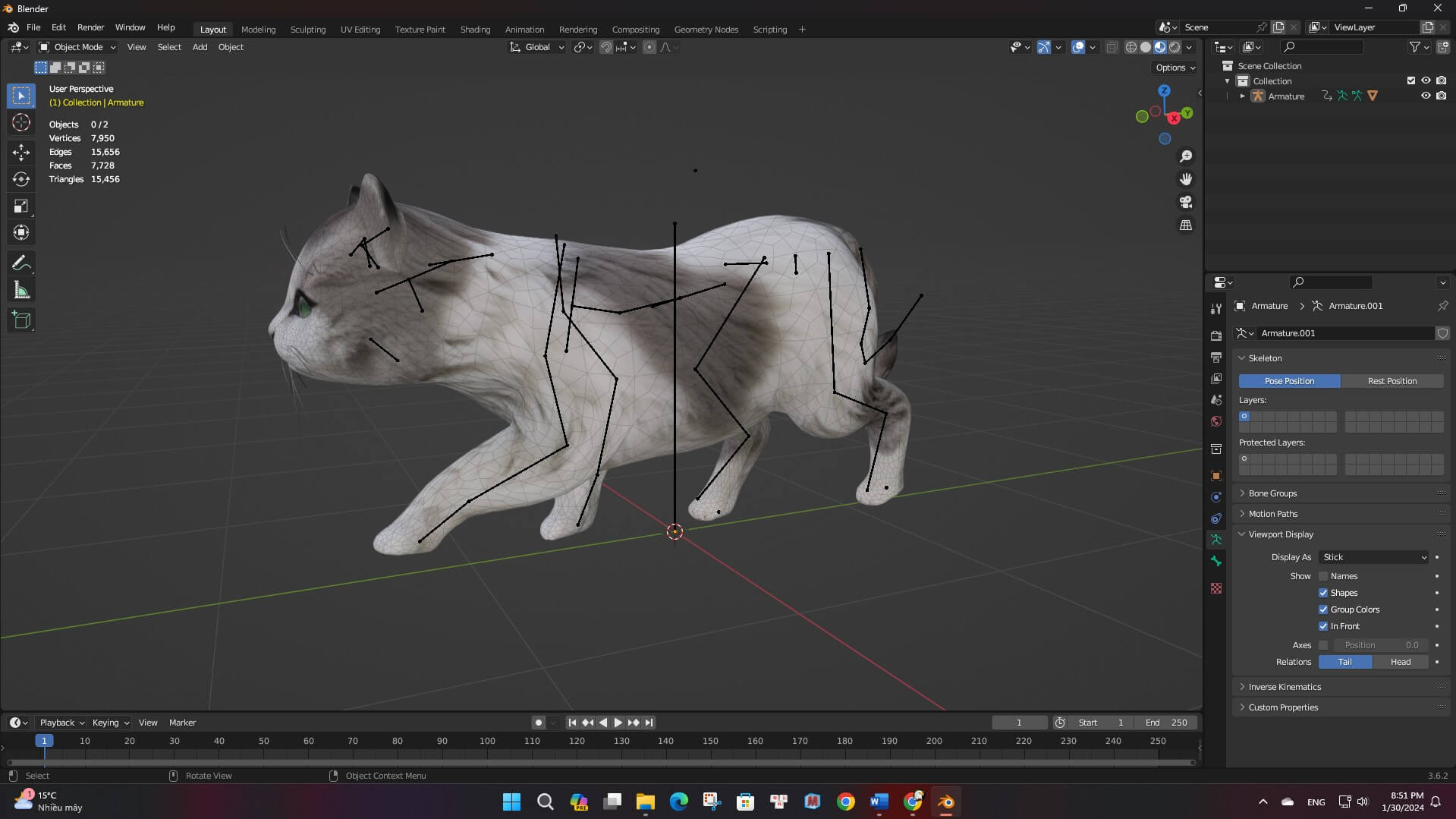 Cat A2 Animated - 3D Model by Animated3d