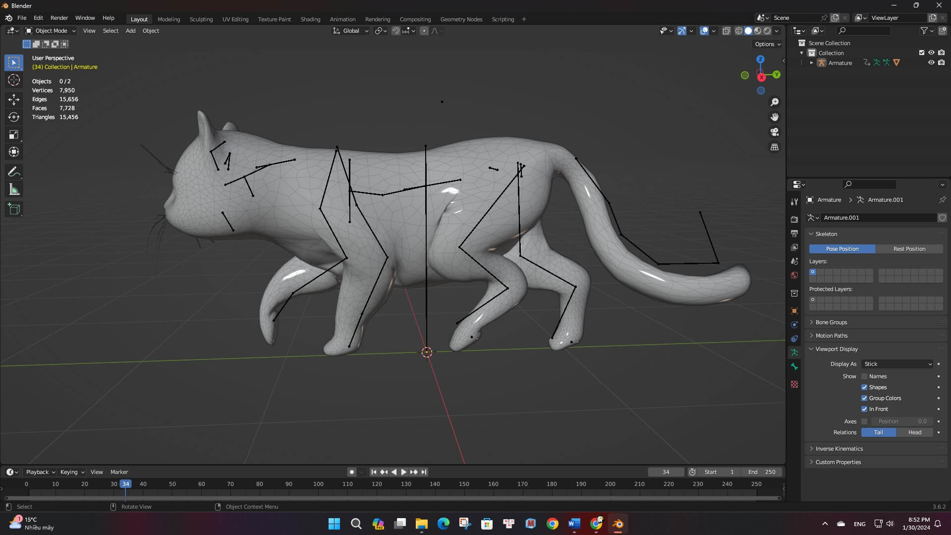 Cat A2 Animated - 3D Model by Animated3d