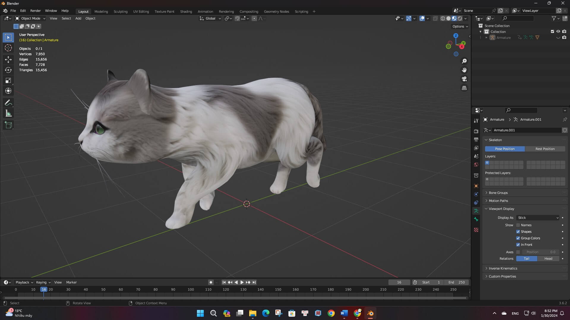 Cat A2 Animated - 3D Model by Animated3d