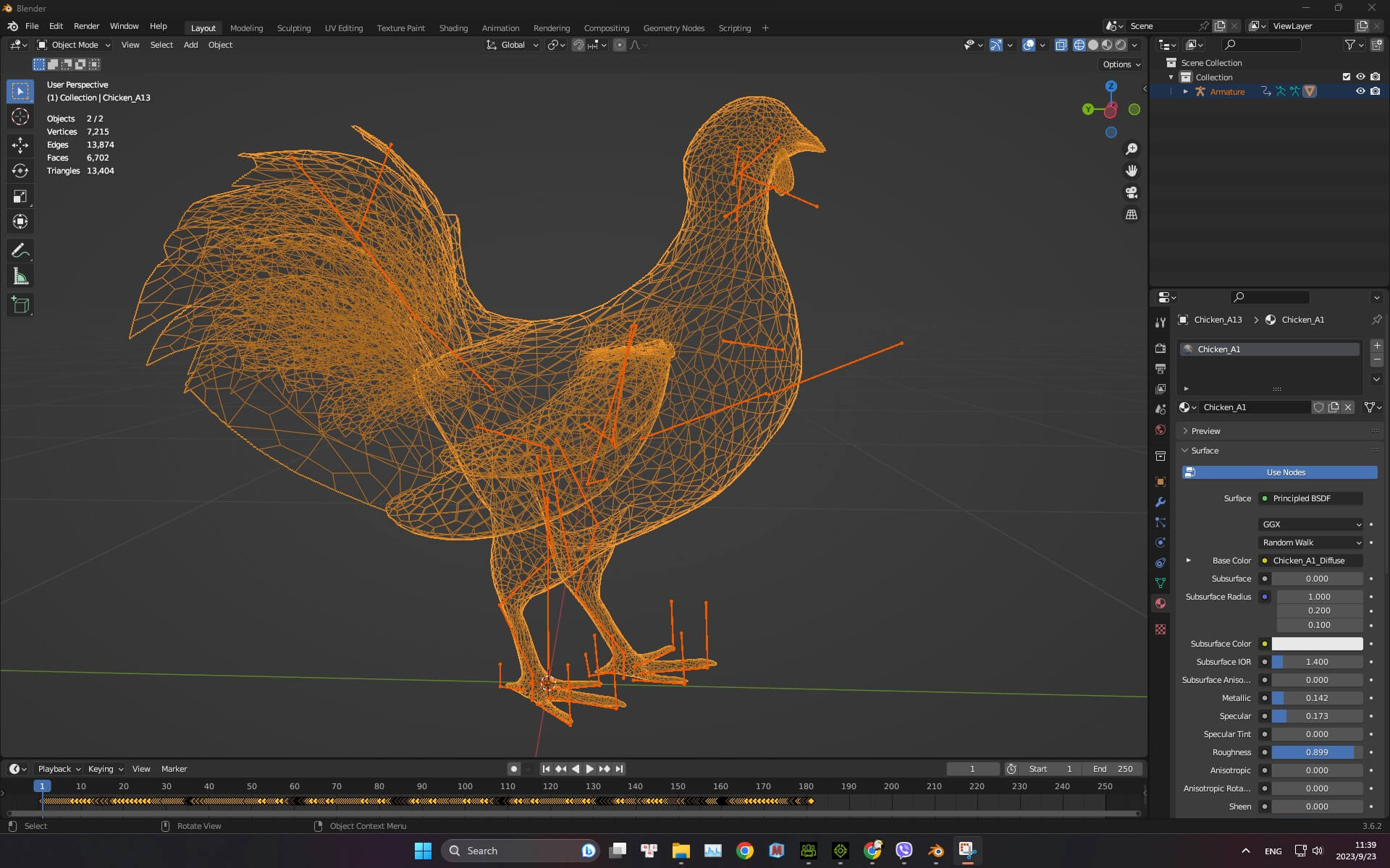 Chicken A3 Animated - 3D Model by Animated3d