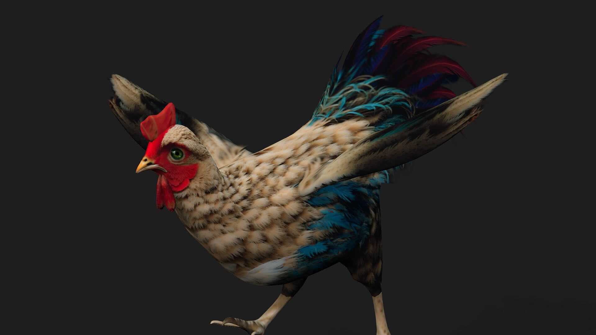 Chicken A4 Animated - 3D Model by Animated3d
