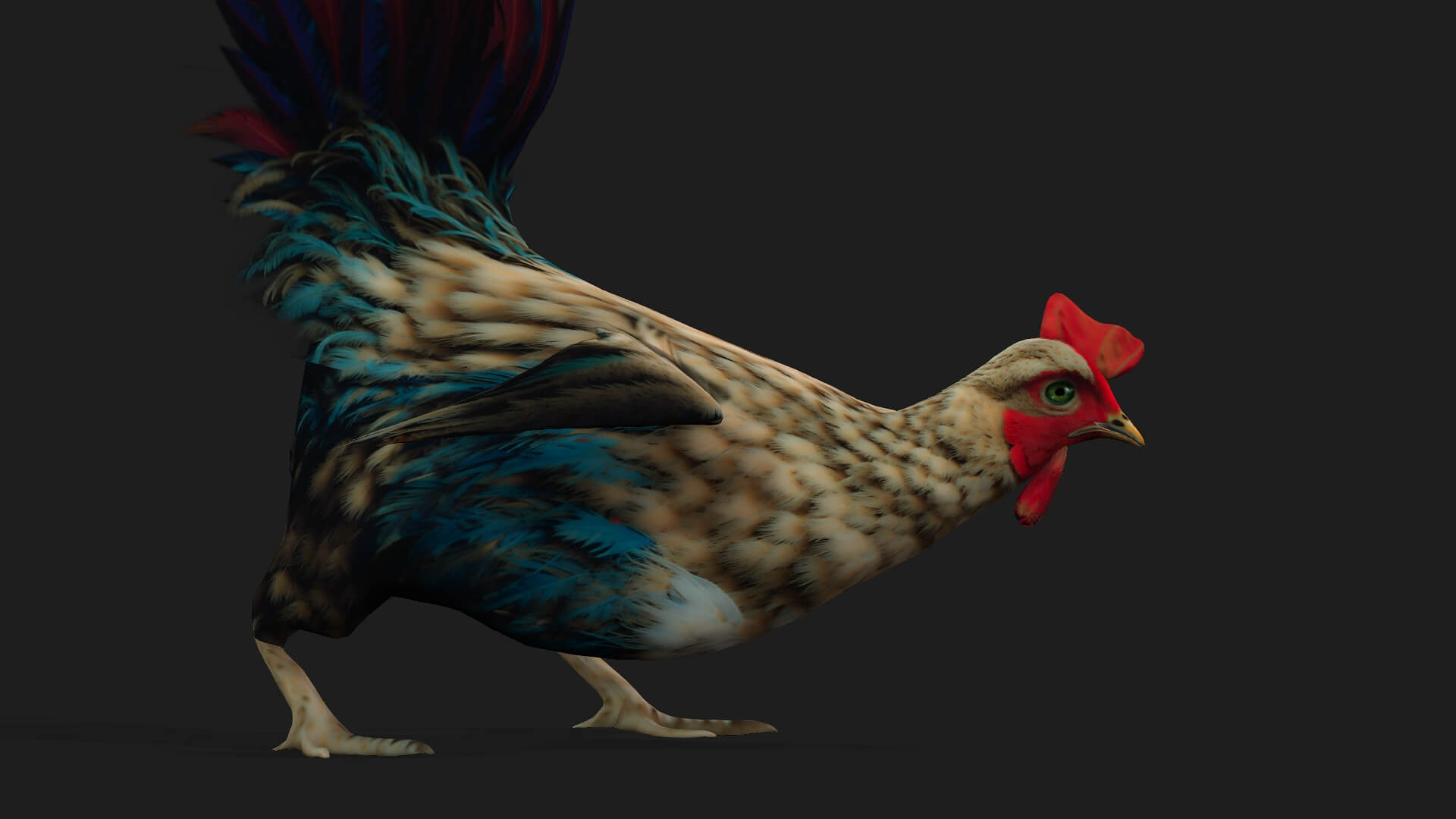 Chicken A4 Animated - 3D Model by Animated3d