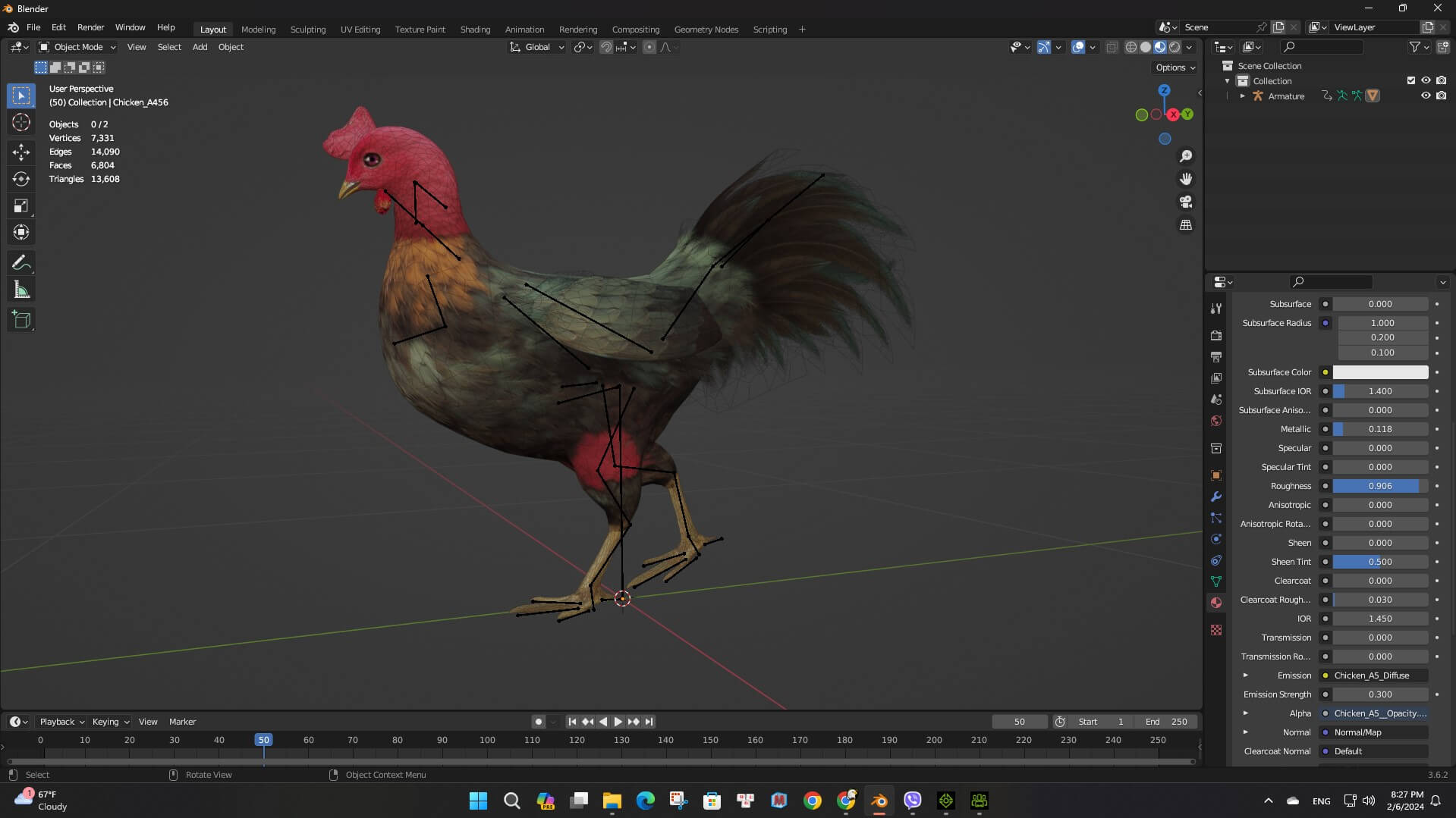 Chicken A5 Animated - 3D Model by Animated3d