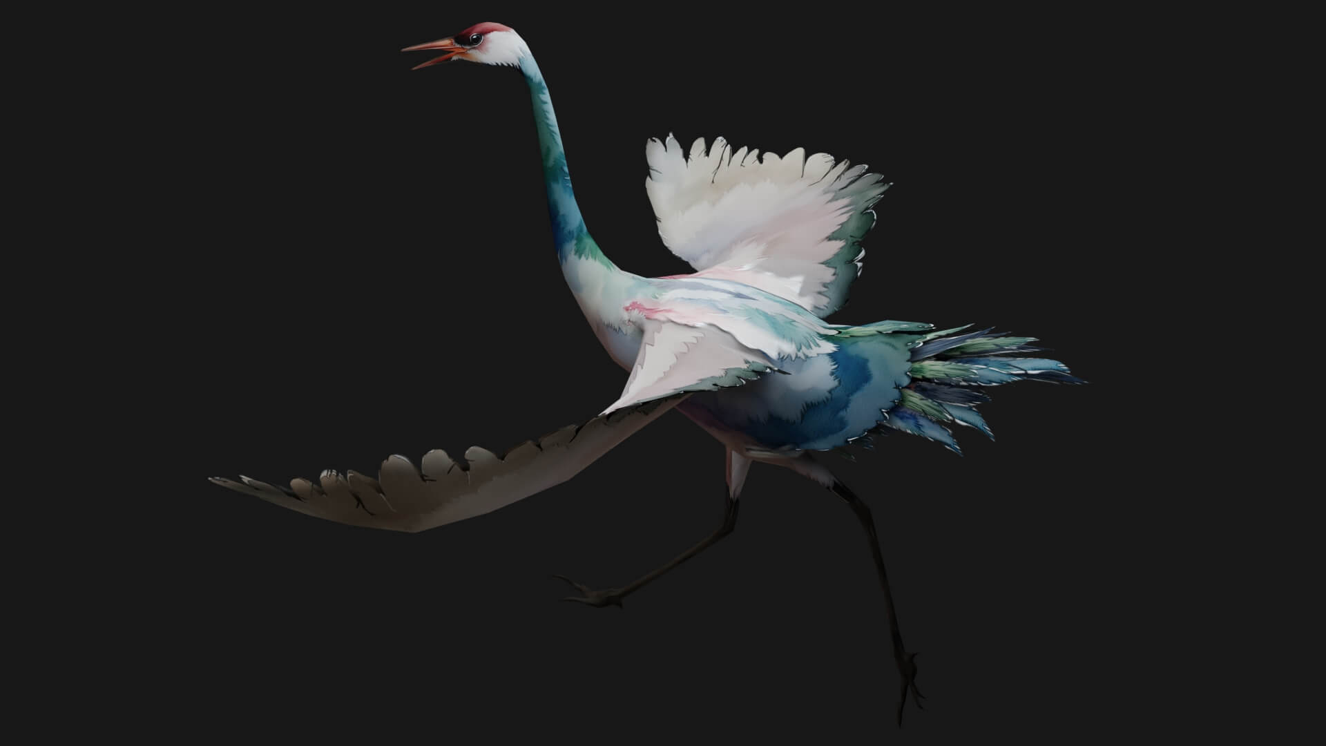 Crane Bird A6 - 3D Model by Animated3d