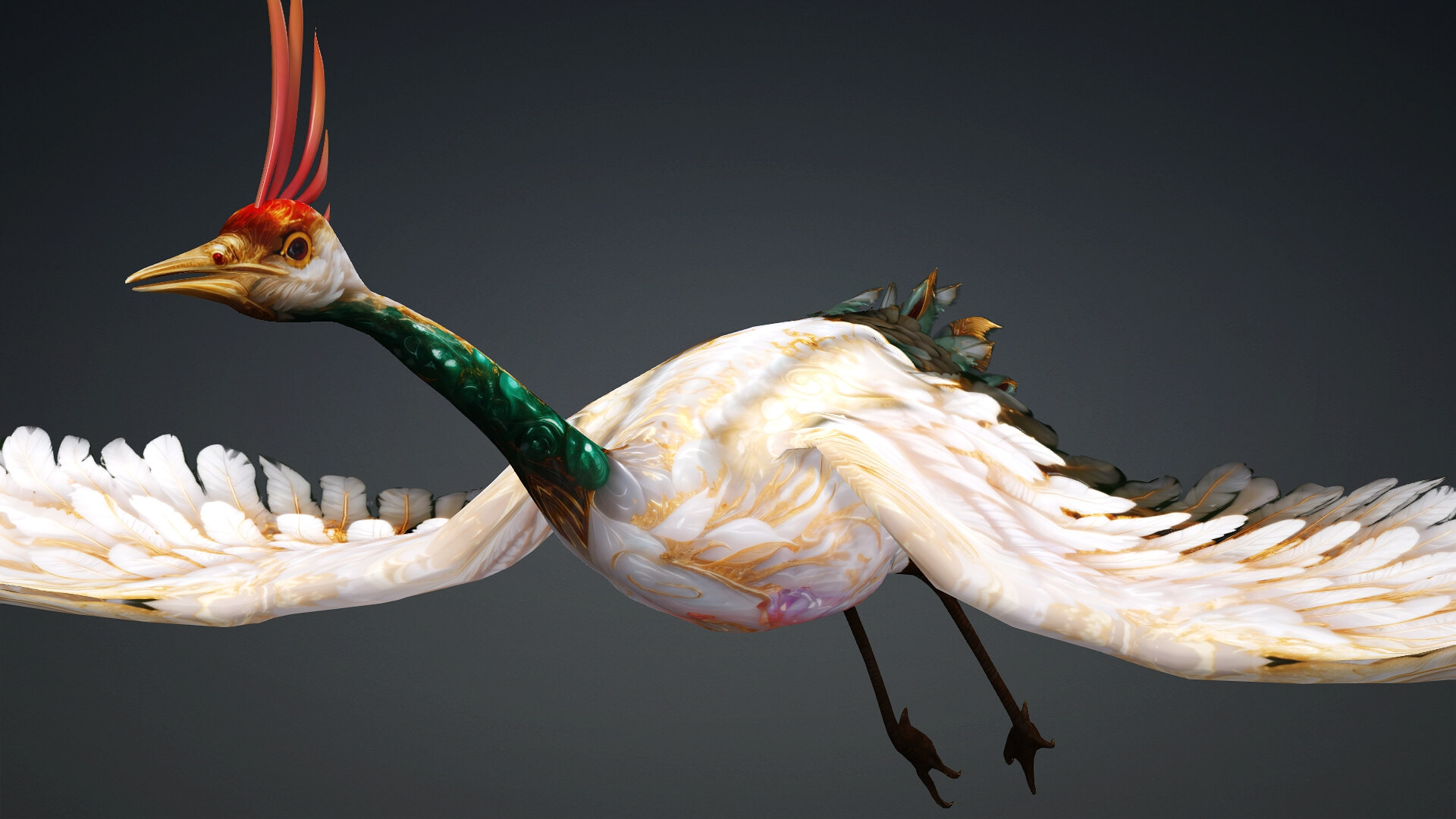 Crane Bird-B1 3D Animation by Animated3d