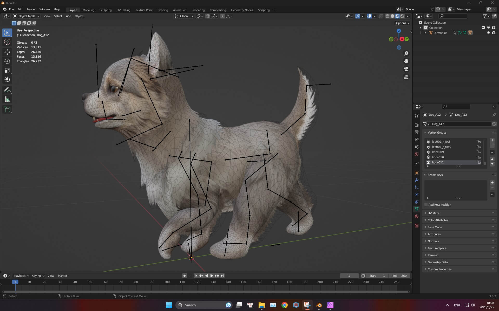 Dog A2 Animated - 3D Model by Animated3d