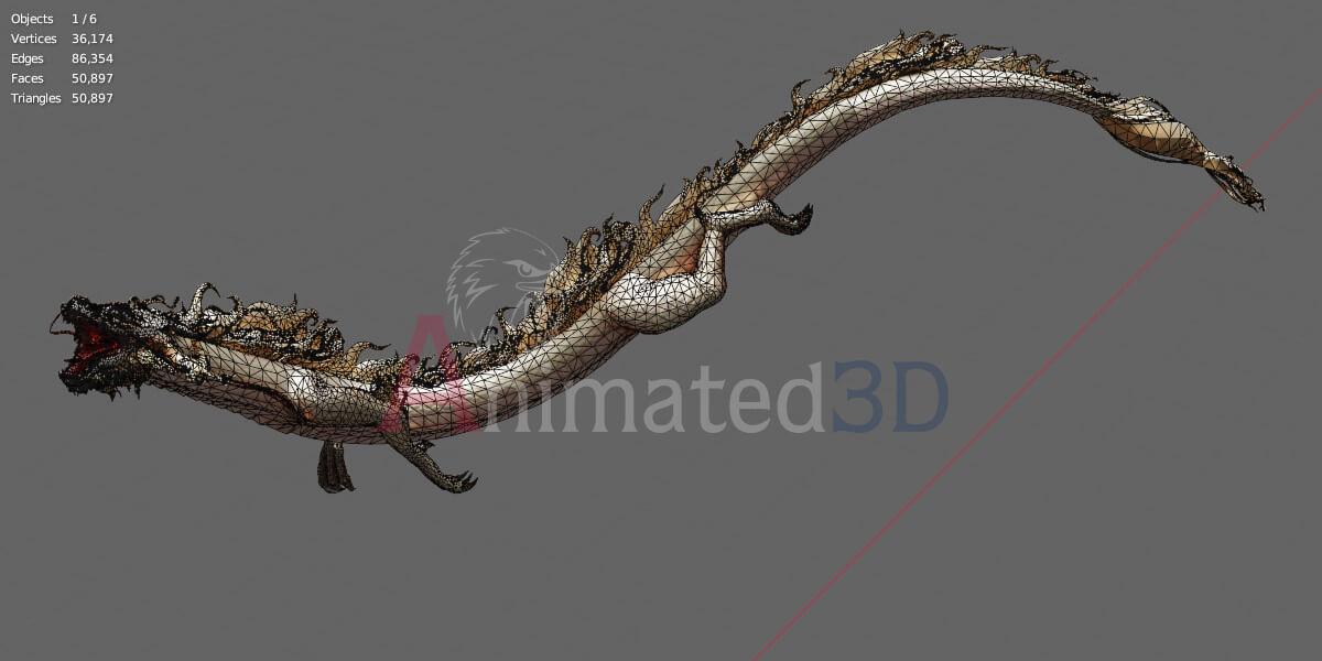 Dragon VER5 Animated - 3D Model by Animated3d