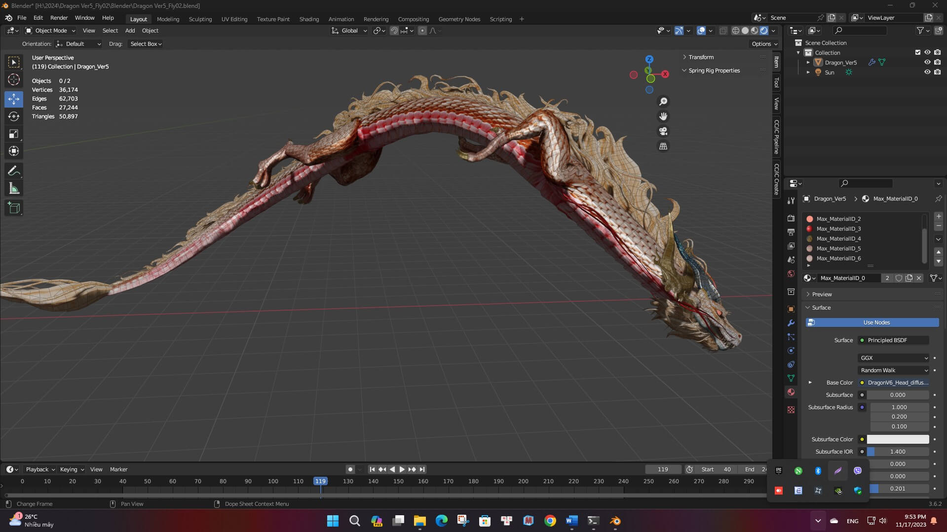 Dragon VER5 FLY02 - 3D Model by Animated3d