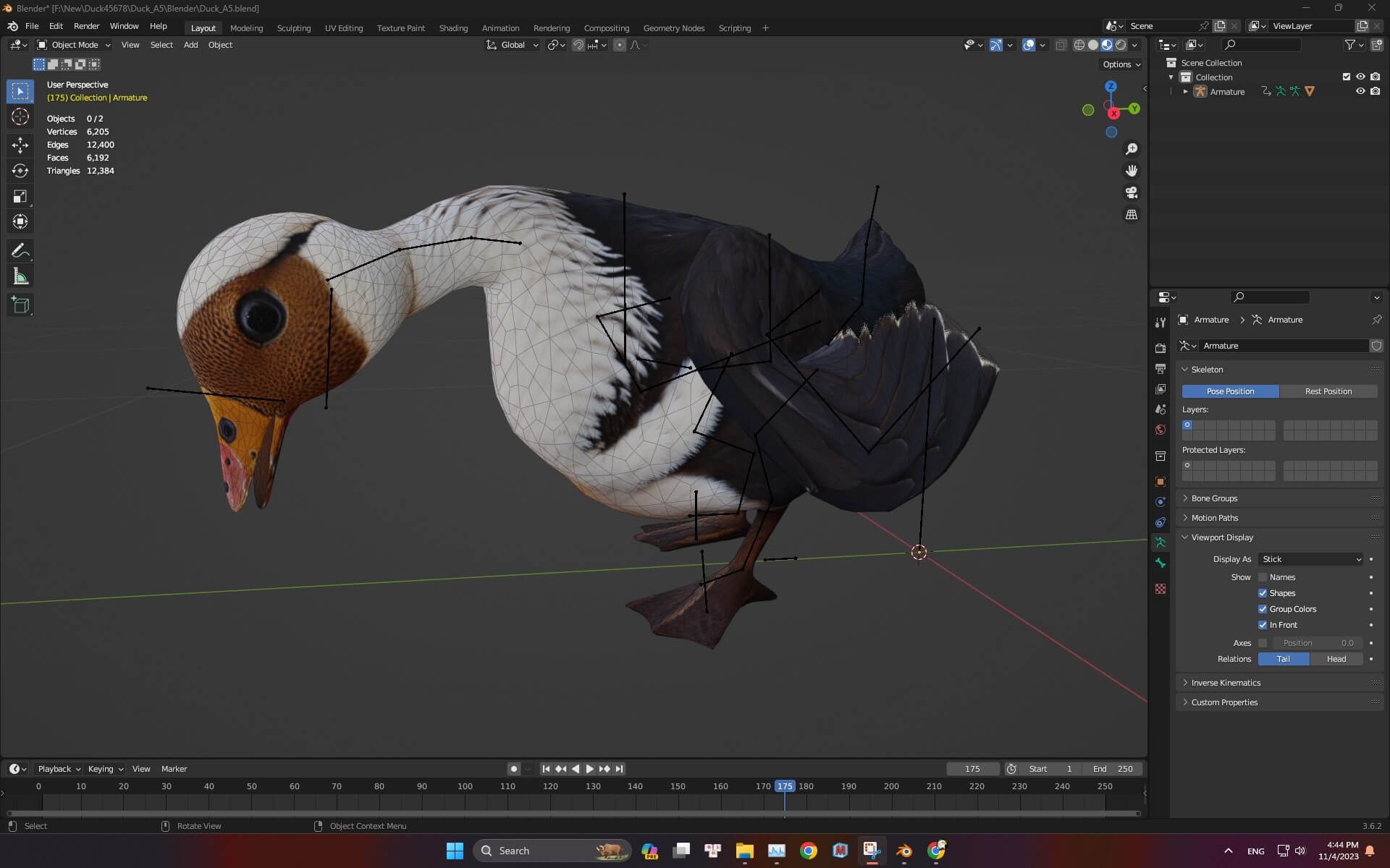Duck A5 Animated - 3D Model by Animated3d