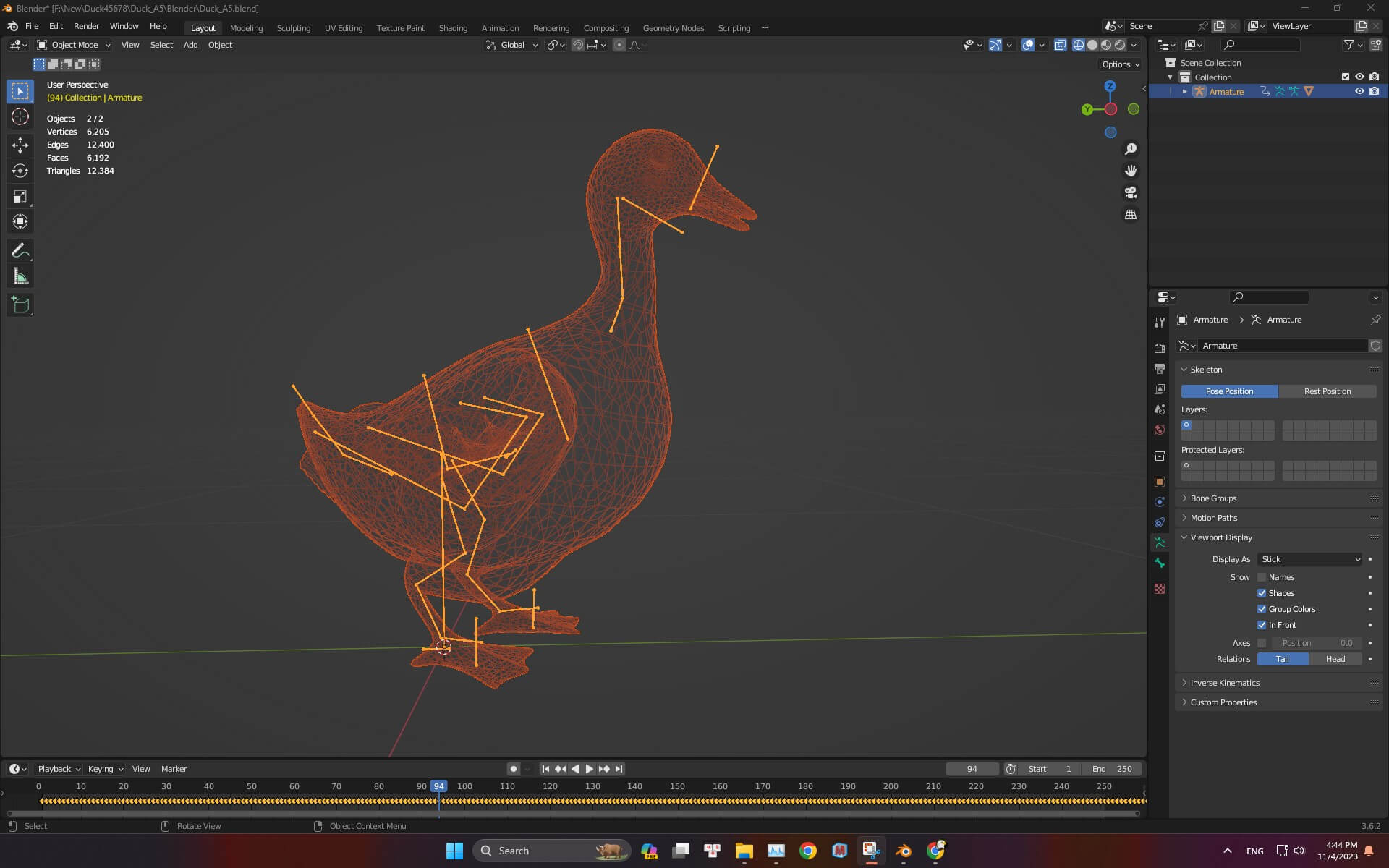 Duck A5 Animated - 3D Model by Animated3d