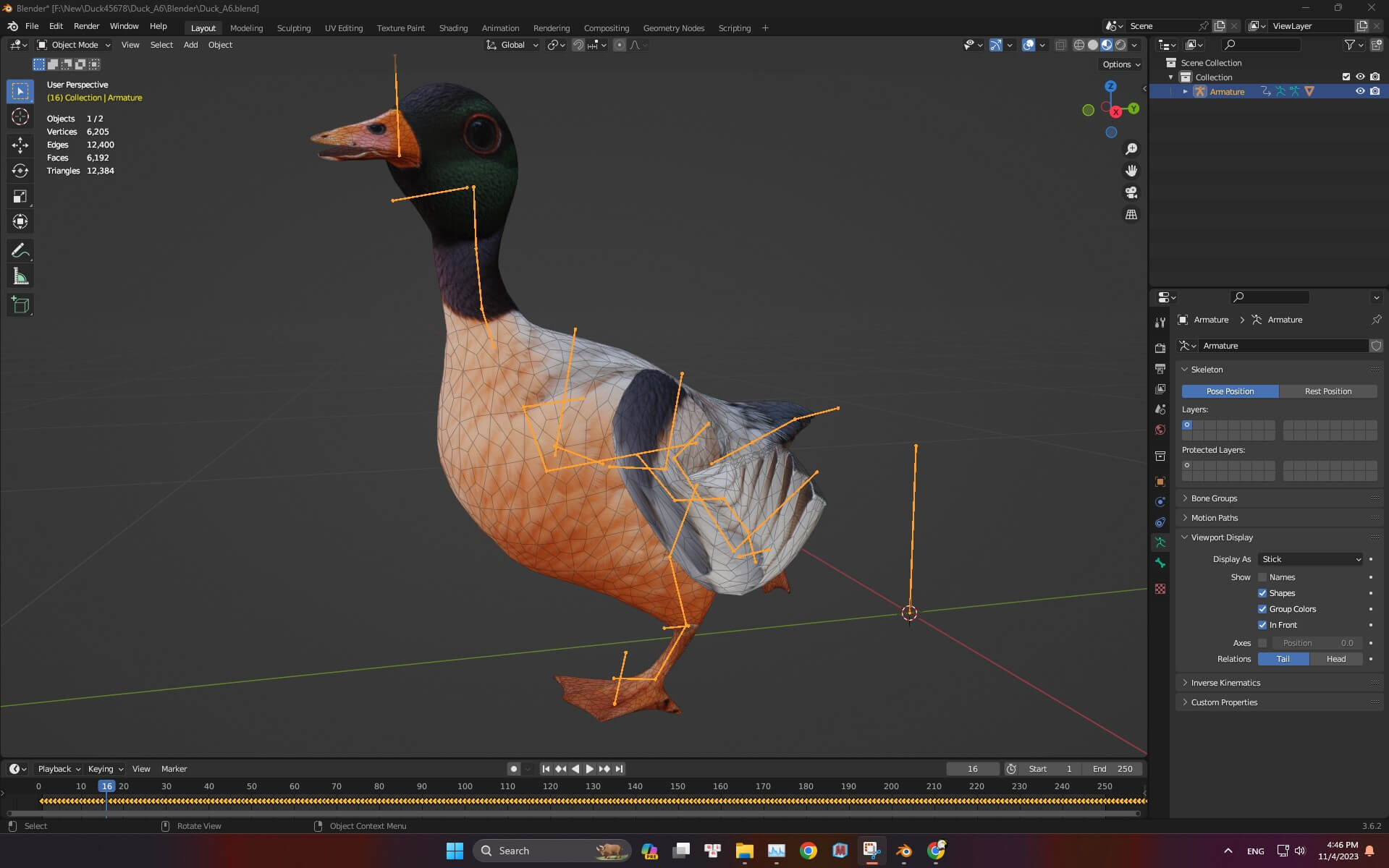Duck A6 Animated - 3D Model by Animated3d