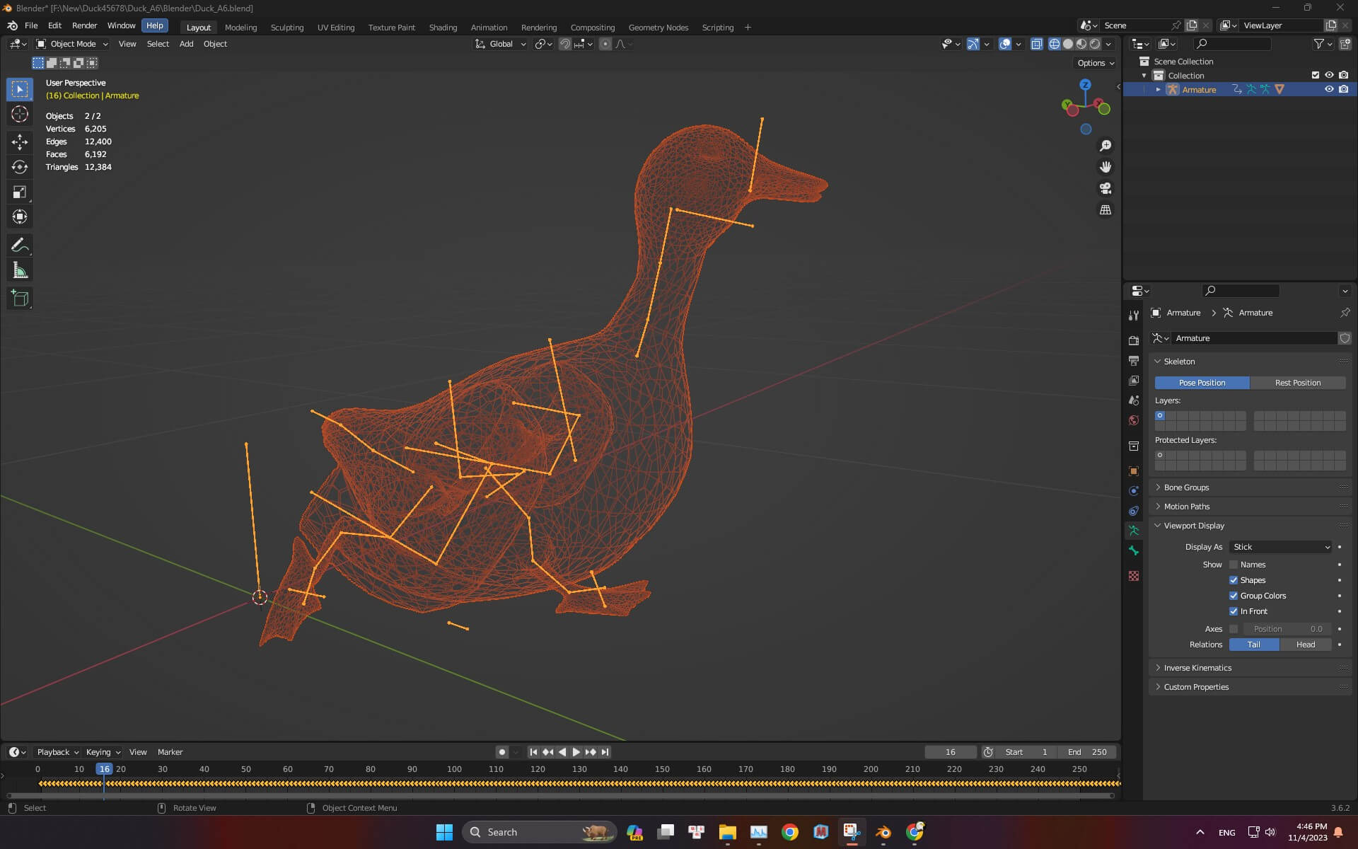 Duck A6 Animated - 3D Model by Animated3d