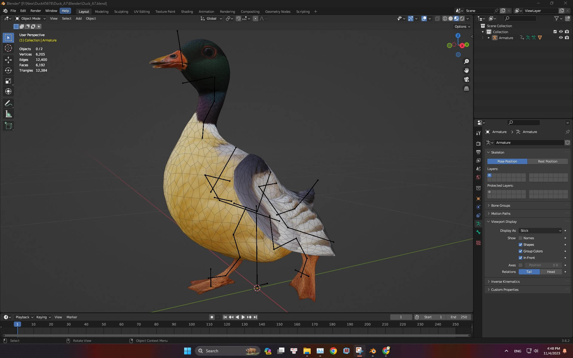 Duck A7 Animated - 3D Model by Animated3d