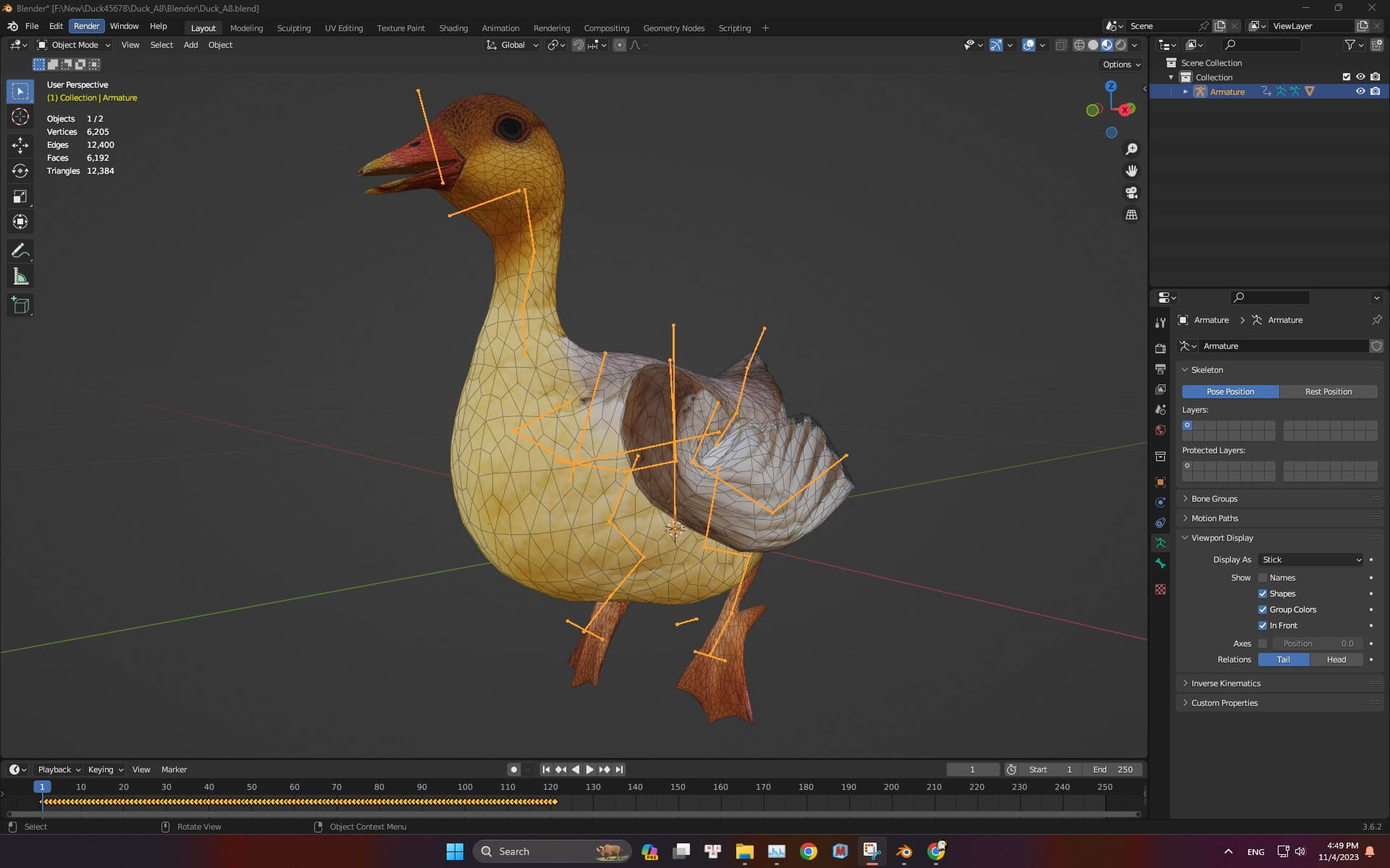 Duck A8 Animated - 3D Model by Animated3d