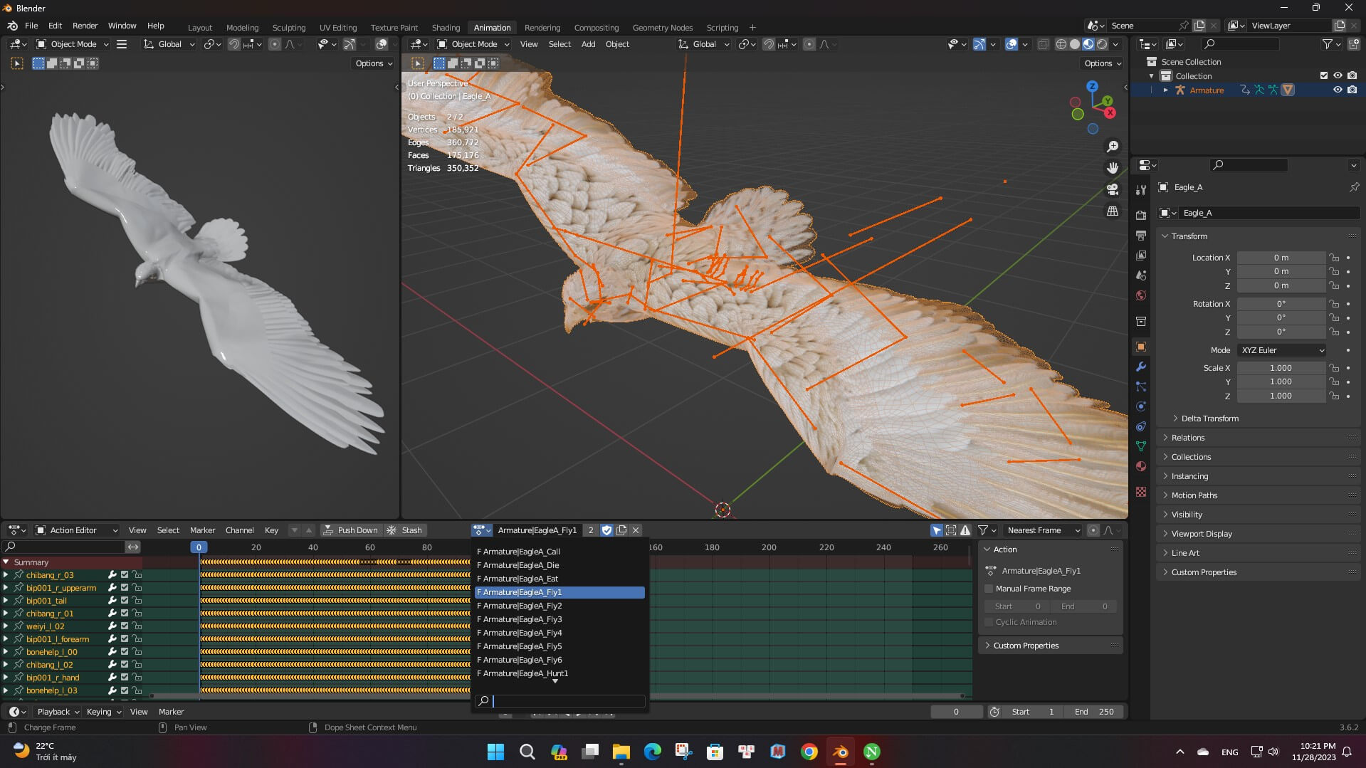Eagle A2 Animated - 3D Model by Animated3d