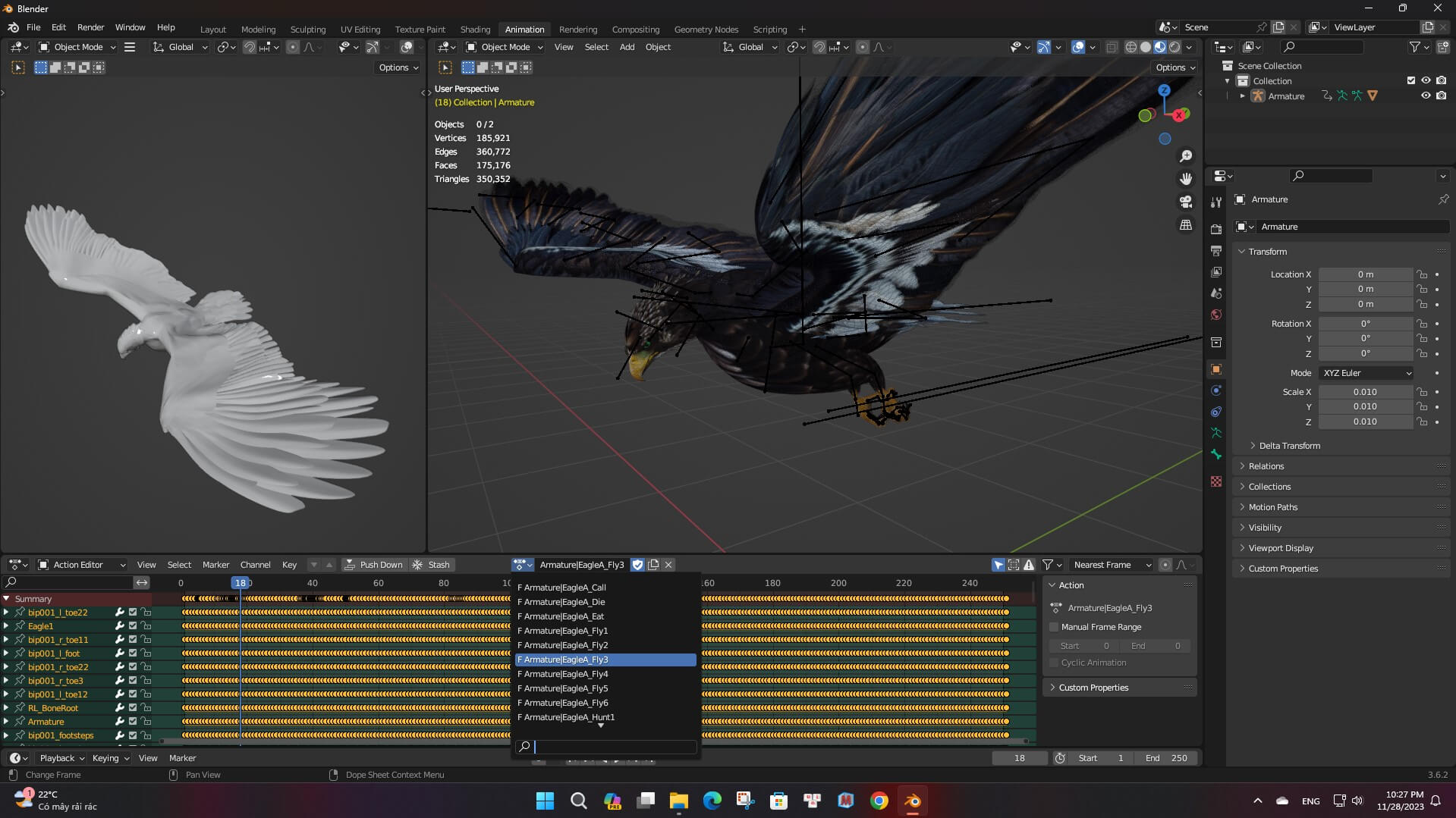 Eagle A3 Animated - 3D Model by Animated3d