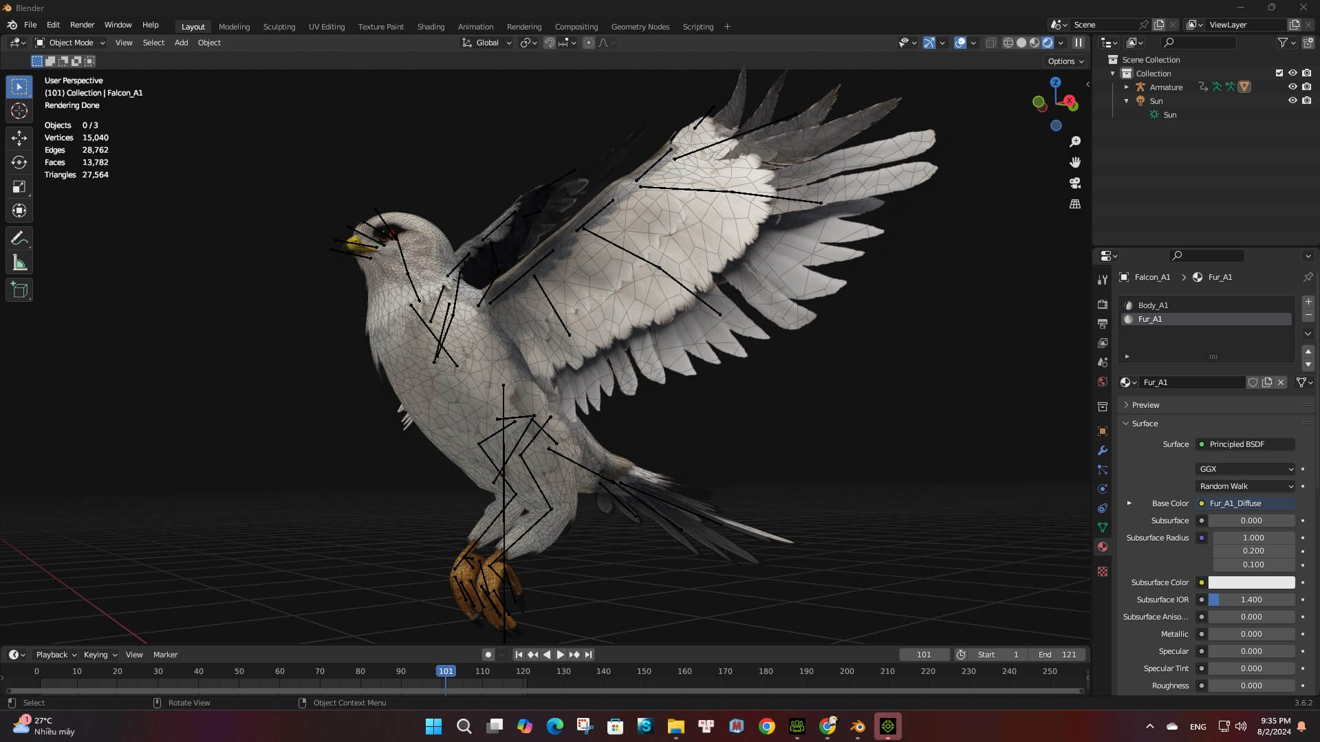 Falcon-A1-Animated 3D Model by Animated3d
