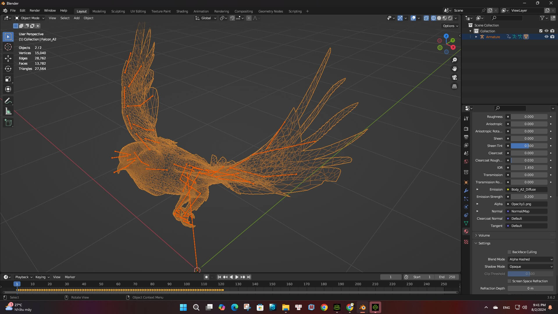 Falcon-A2-Animated 3D Model by Animated3d