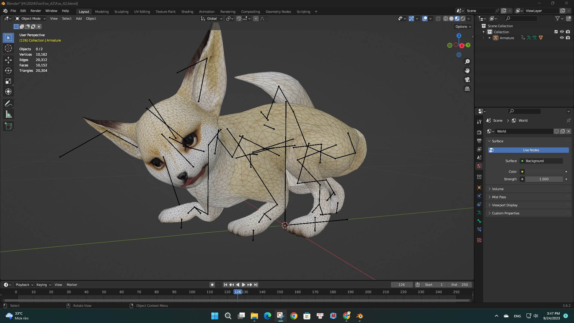 Fox A2 Animated - 3D Model by Animated3d