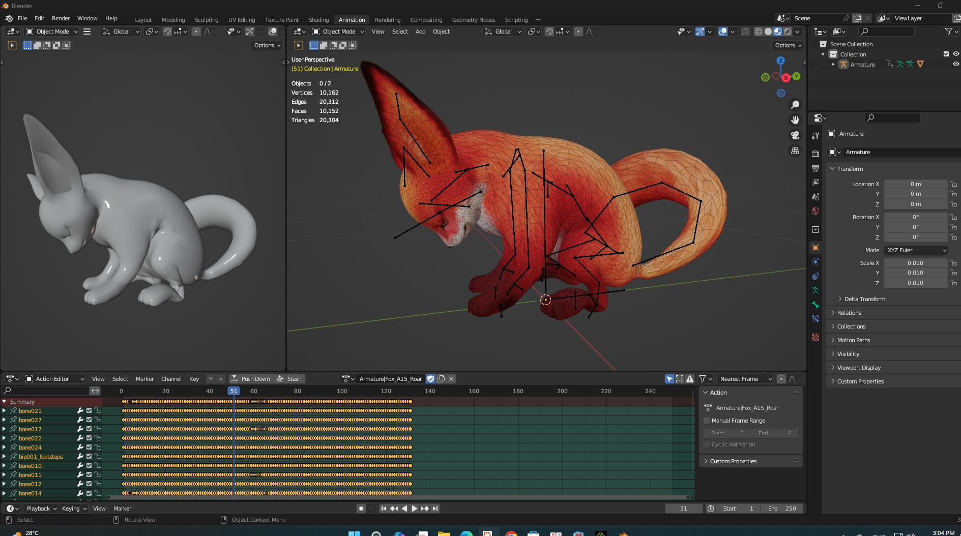 Fox A3 Animated - 3D Model by Animated3d