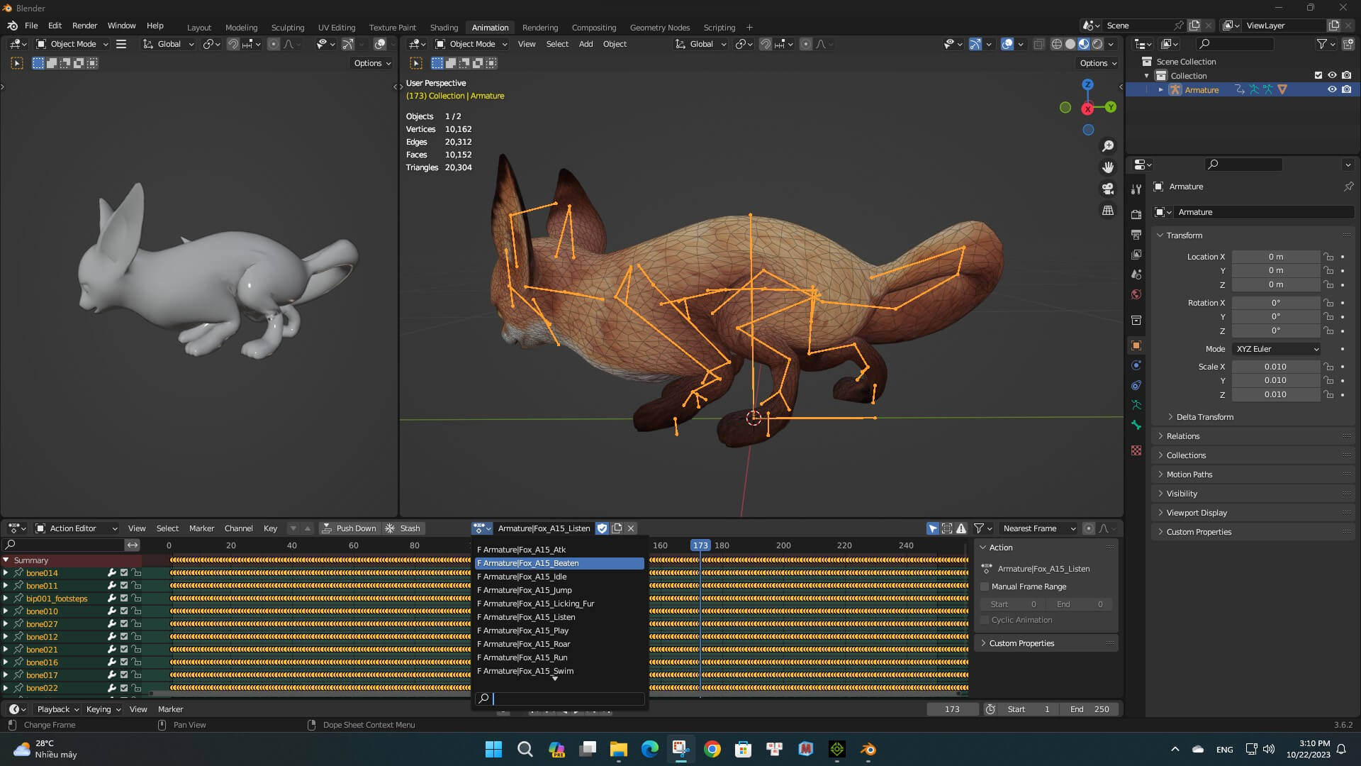 Fox A4 Animated - 3D Model by Animated3d