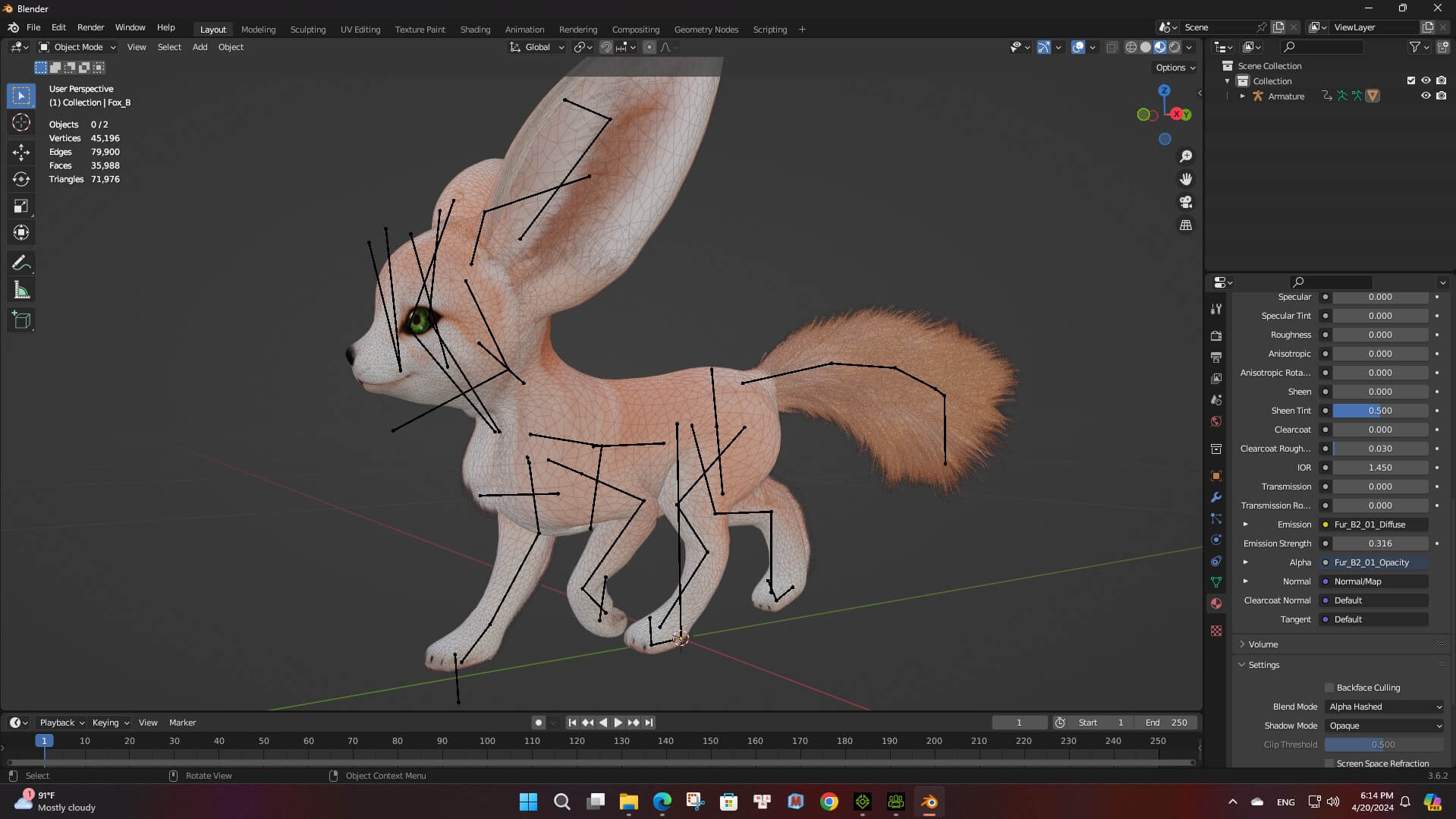 Fox-B2-Animated 3D Model by Animated3d