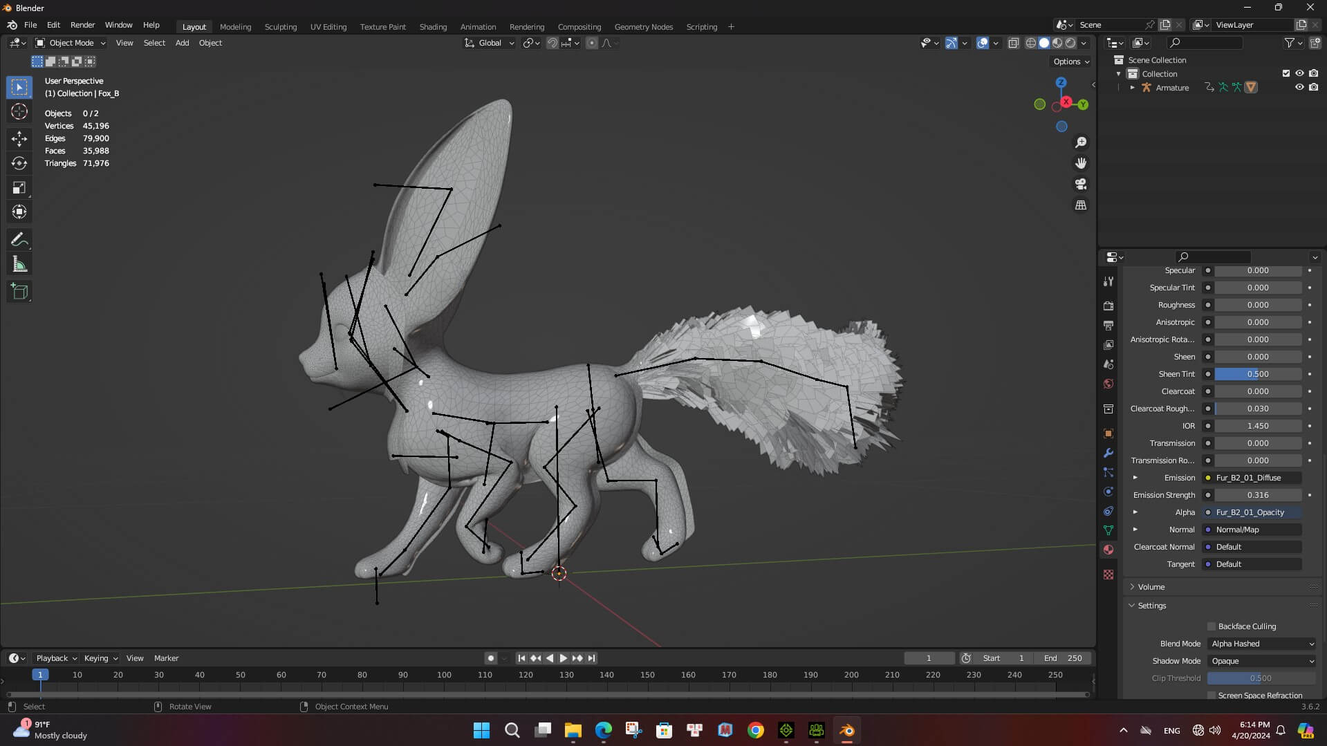 Fox-B2-Animated 3D Model by Animated3d