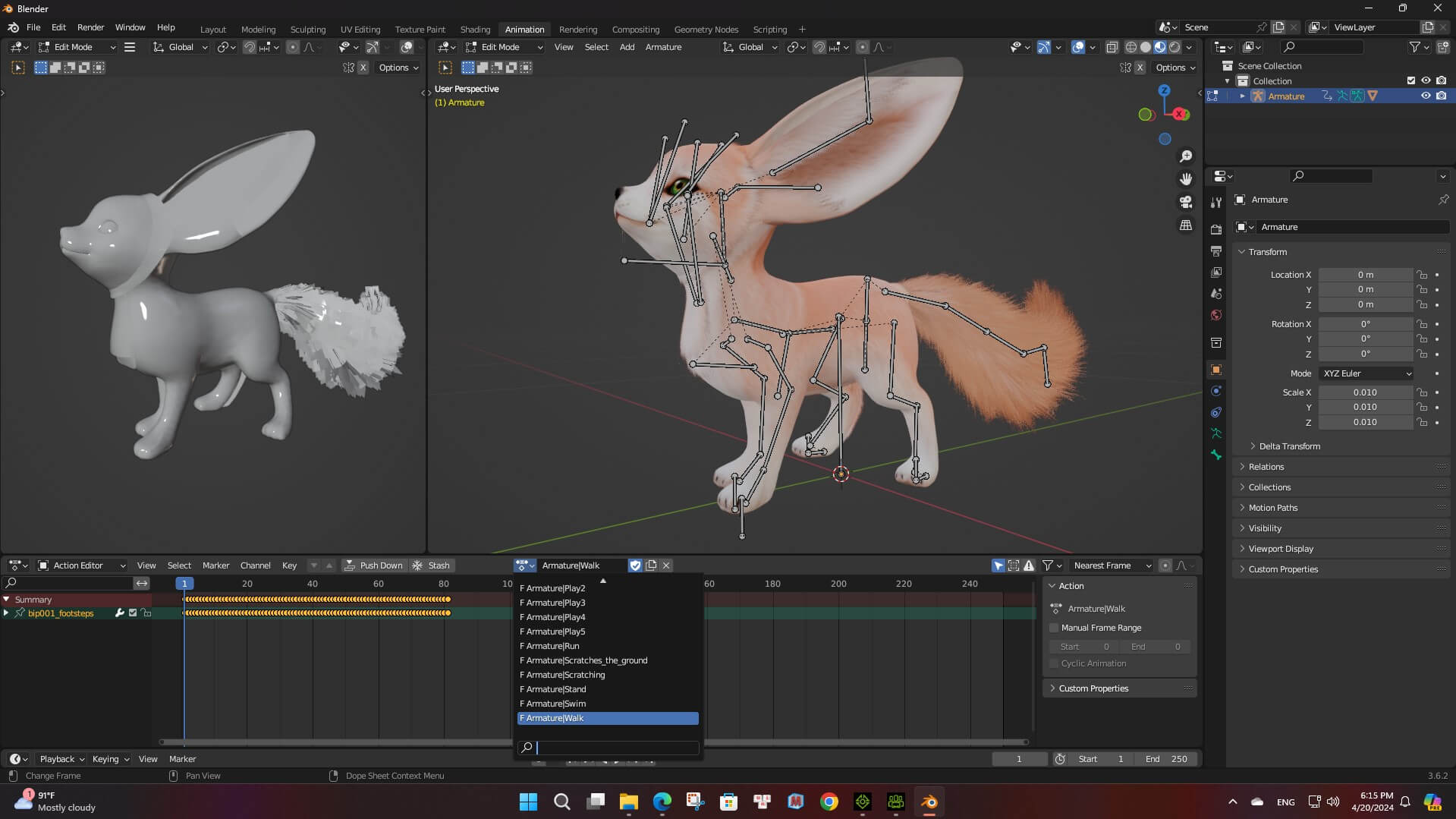 Fox-B2-Animated 3D Model by Animated3d