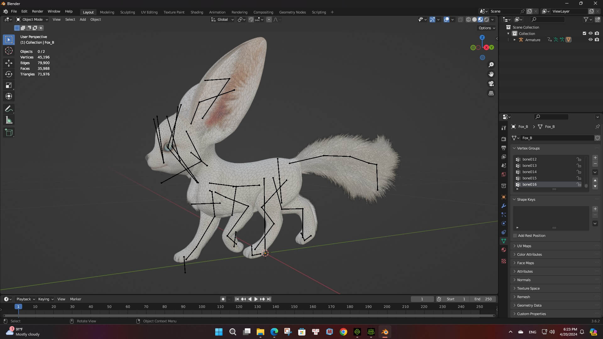 Fox-B3-Animated 3D Model by Animated3d