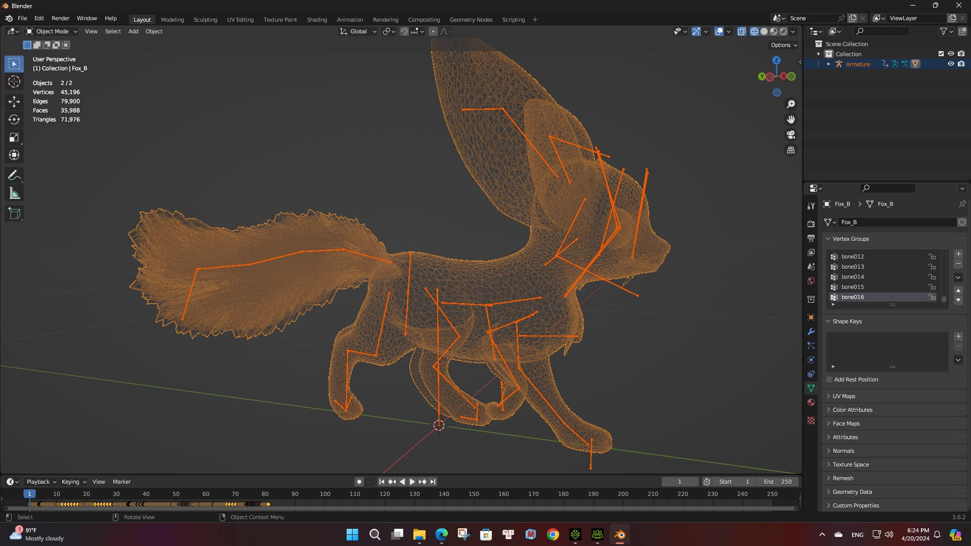 Fox-B3-Animated 3D Model by Animated3d