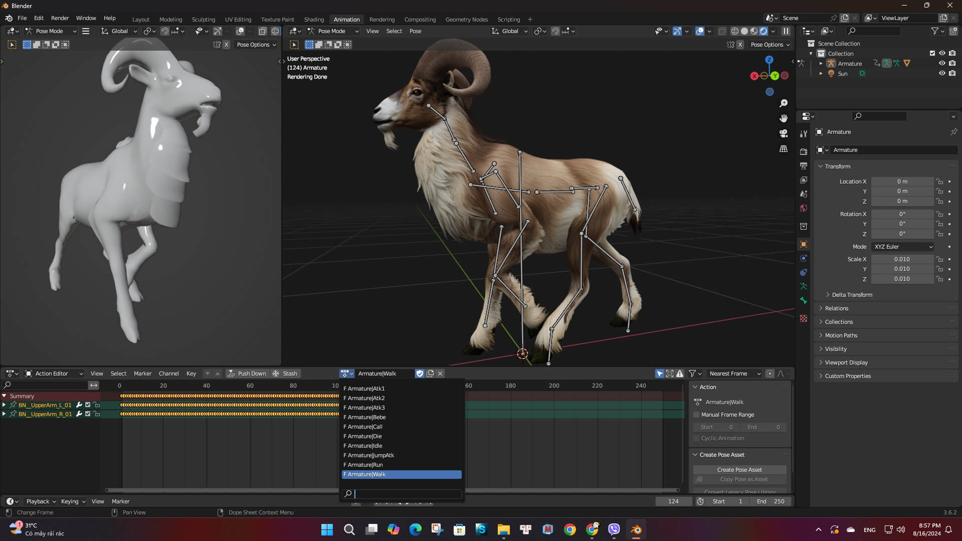 Goat-B1-Animated 3D Model by Animated3d