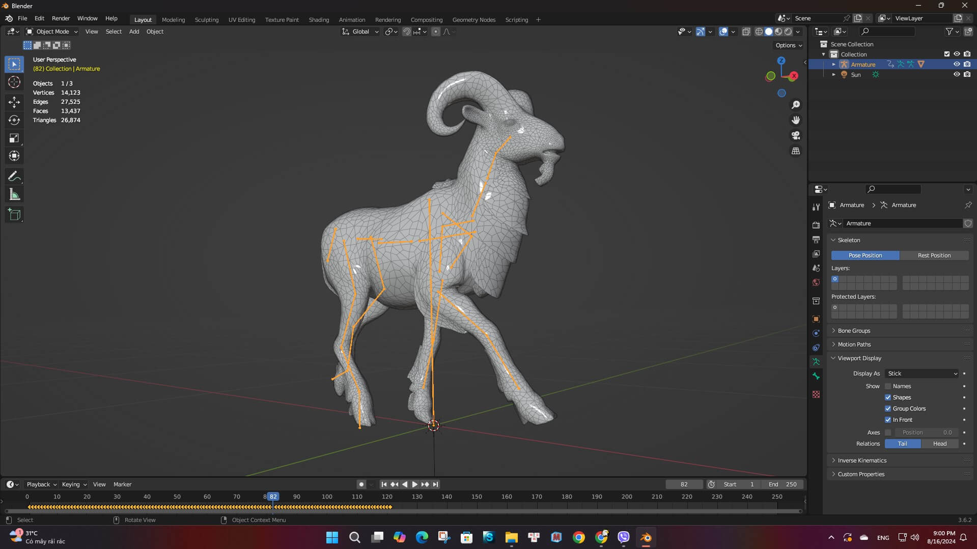 Goat-B2-Animated 3D Model by Animated3d