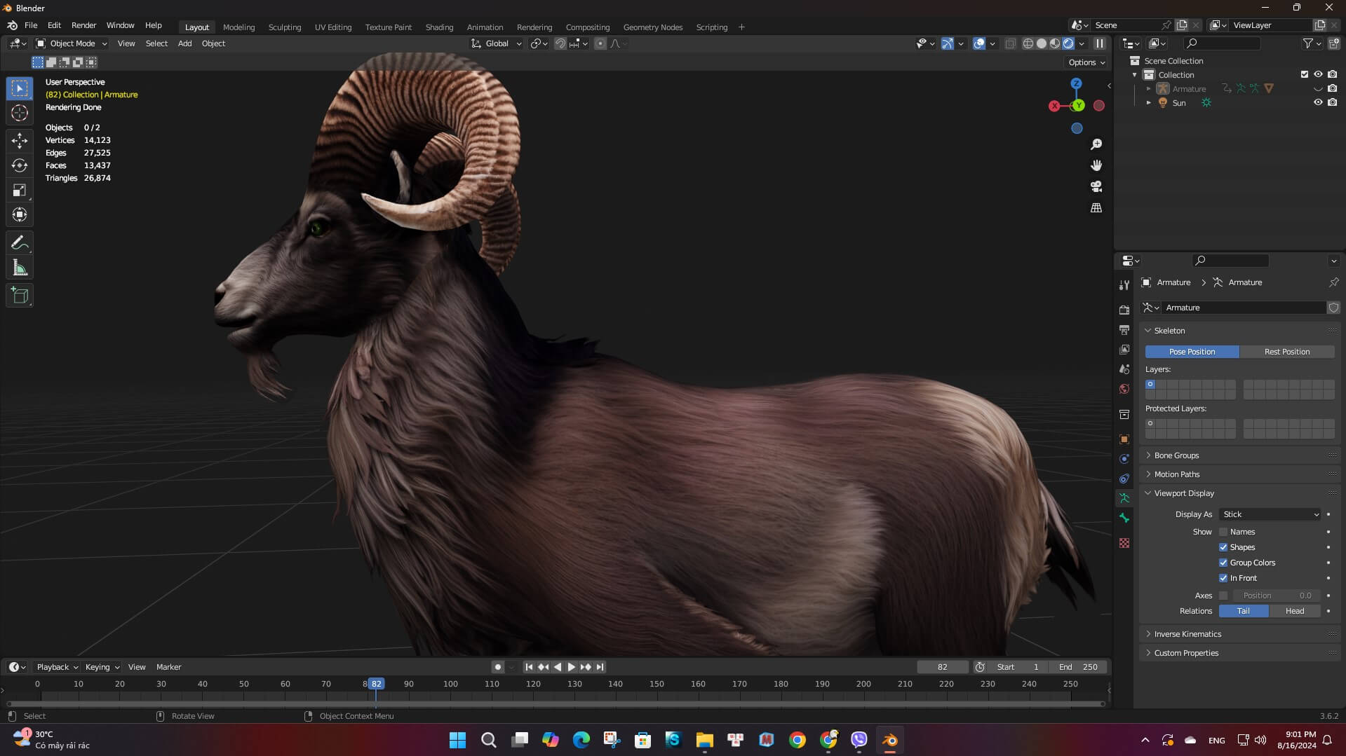 Goat-B2-Animated 3D Model by Animated3d