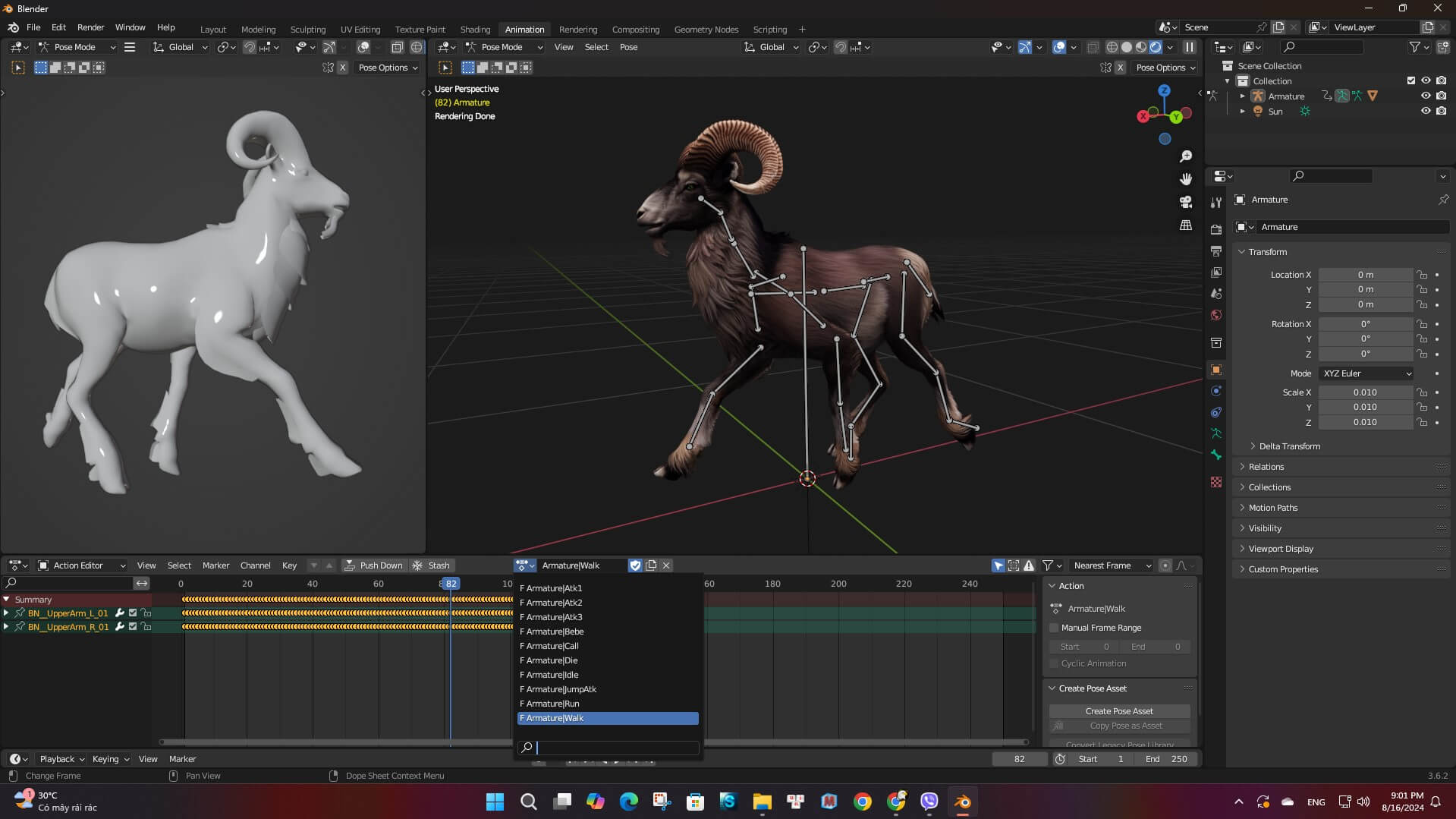 Goat-B2-Animated 3D Model by Animated3d