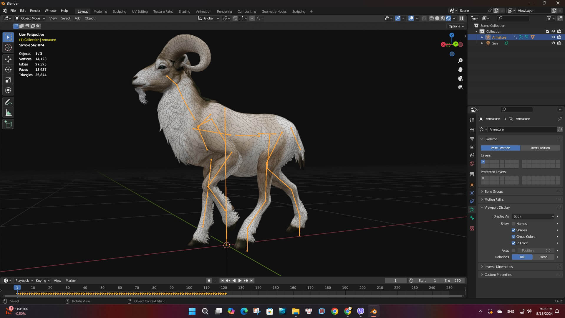 Goat-B3-Animated 3D Model by Animated3d