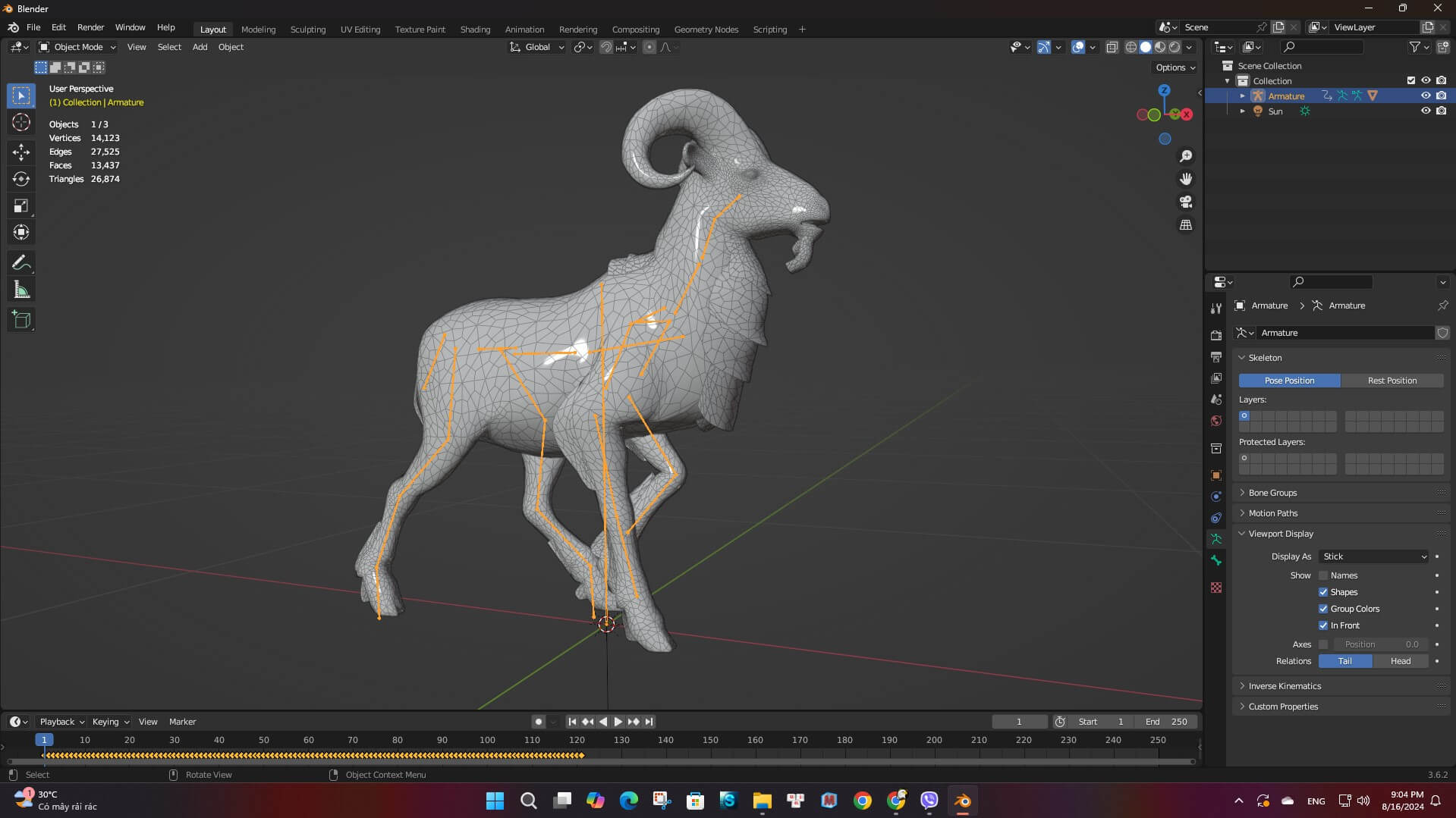 Goat-B3-Animated 3D Model by Animated3d