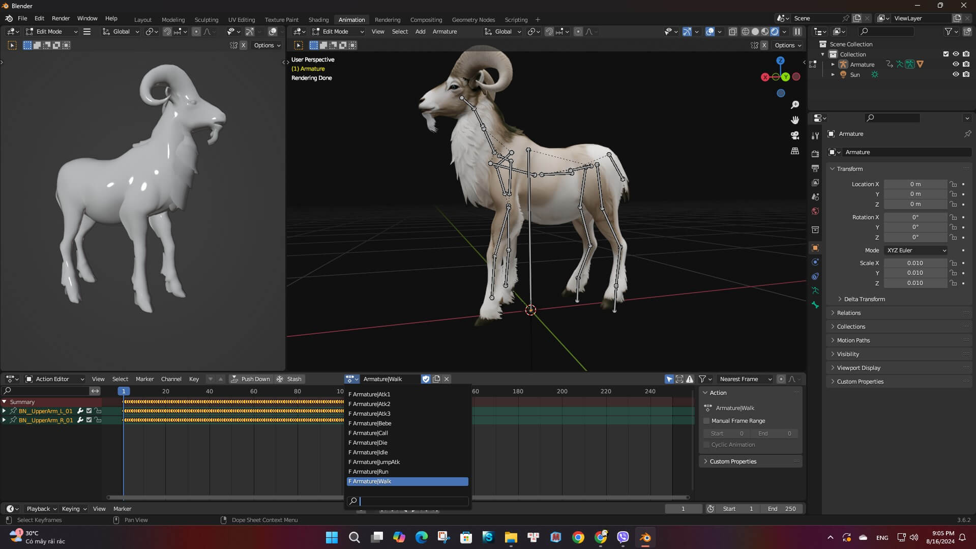 Goat-B3-Animated 3D Model by Animated3d