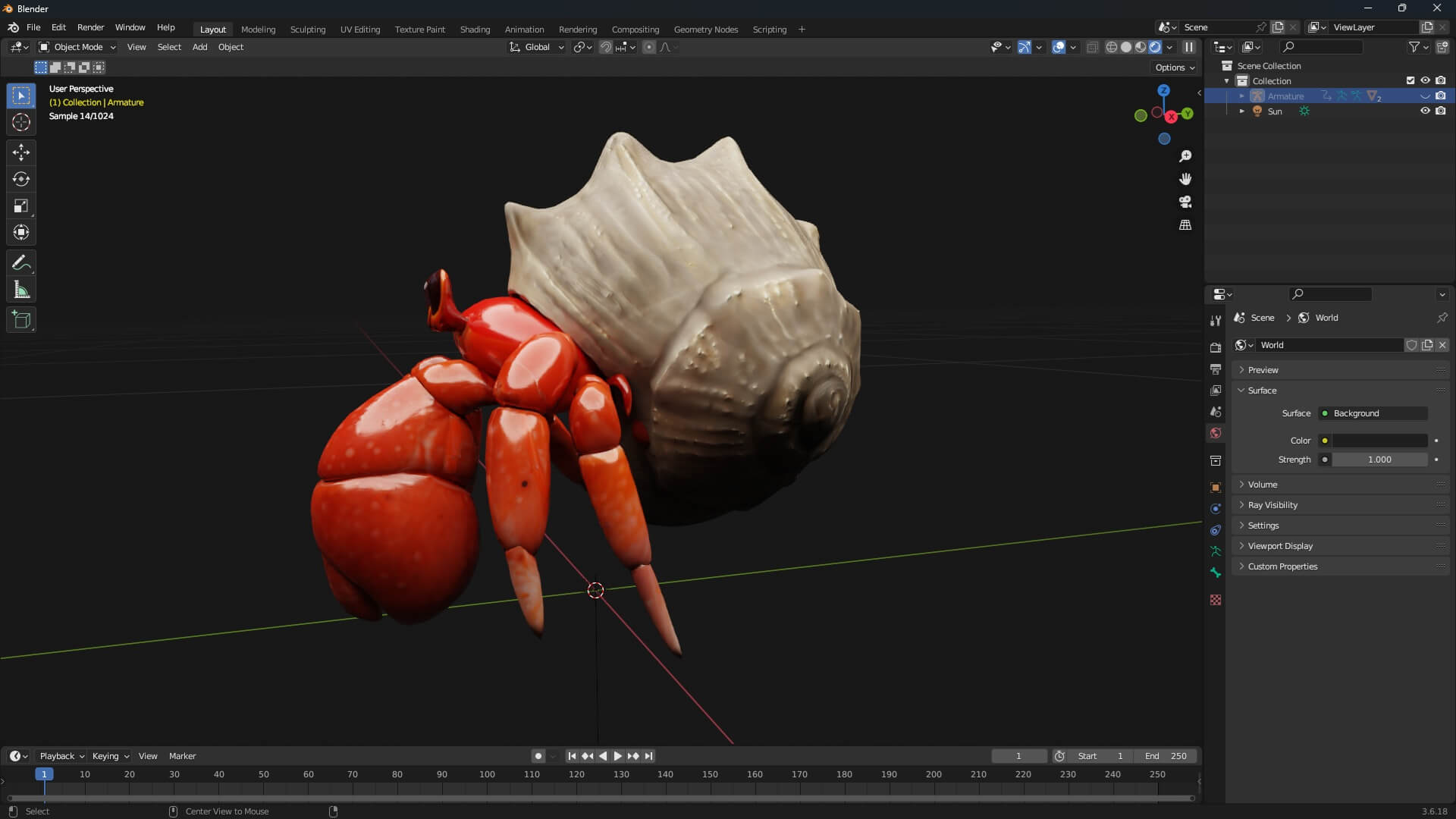 Hermit Crab-A2 3D Animation by Animated3d