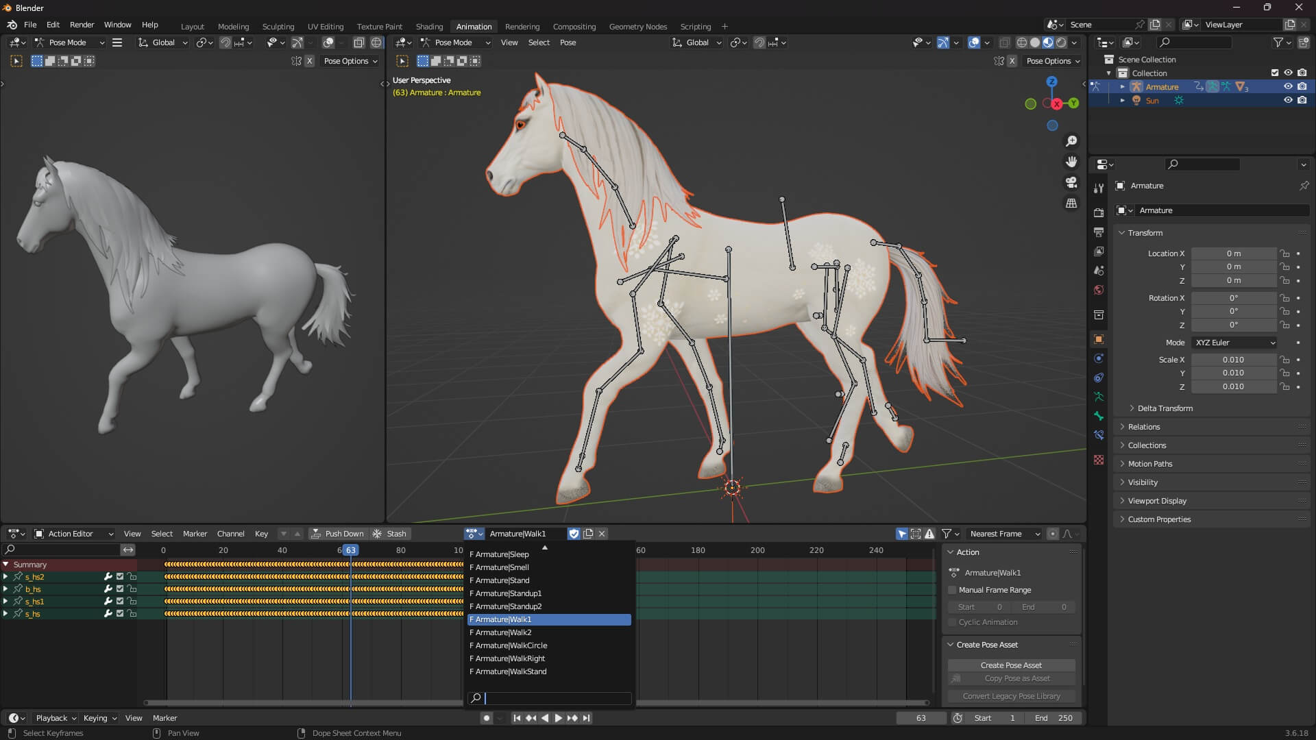 Horse-B2-Animated 3D Animation by Animated3d