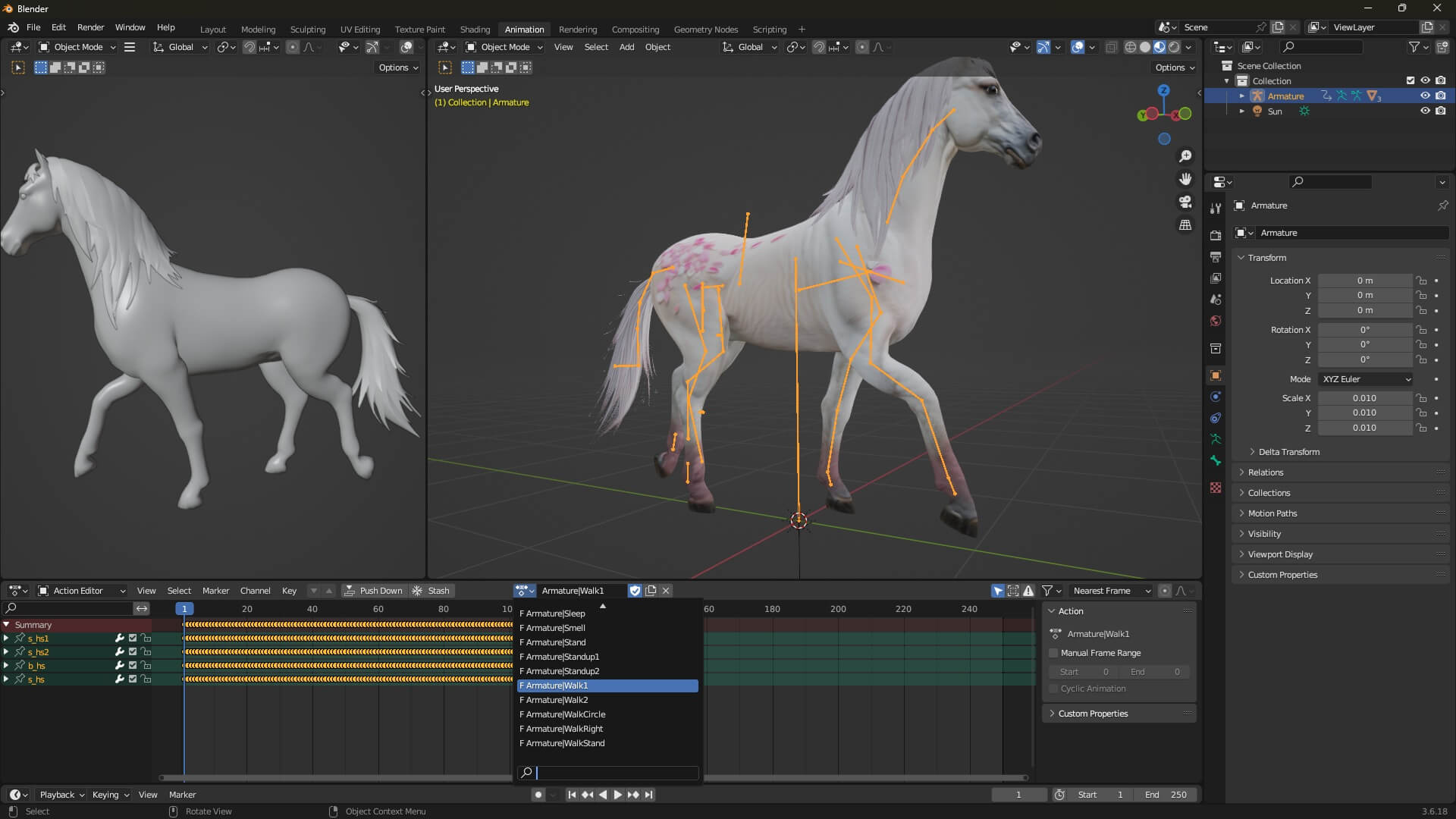 Horse B5 Animated - 3D Animation by Animated3d