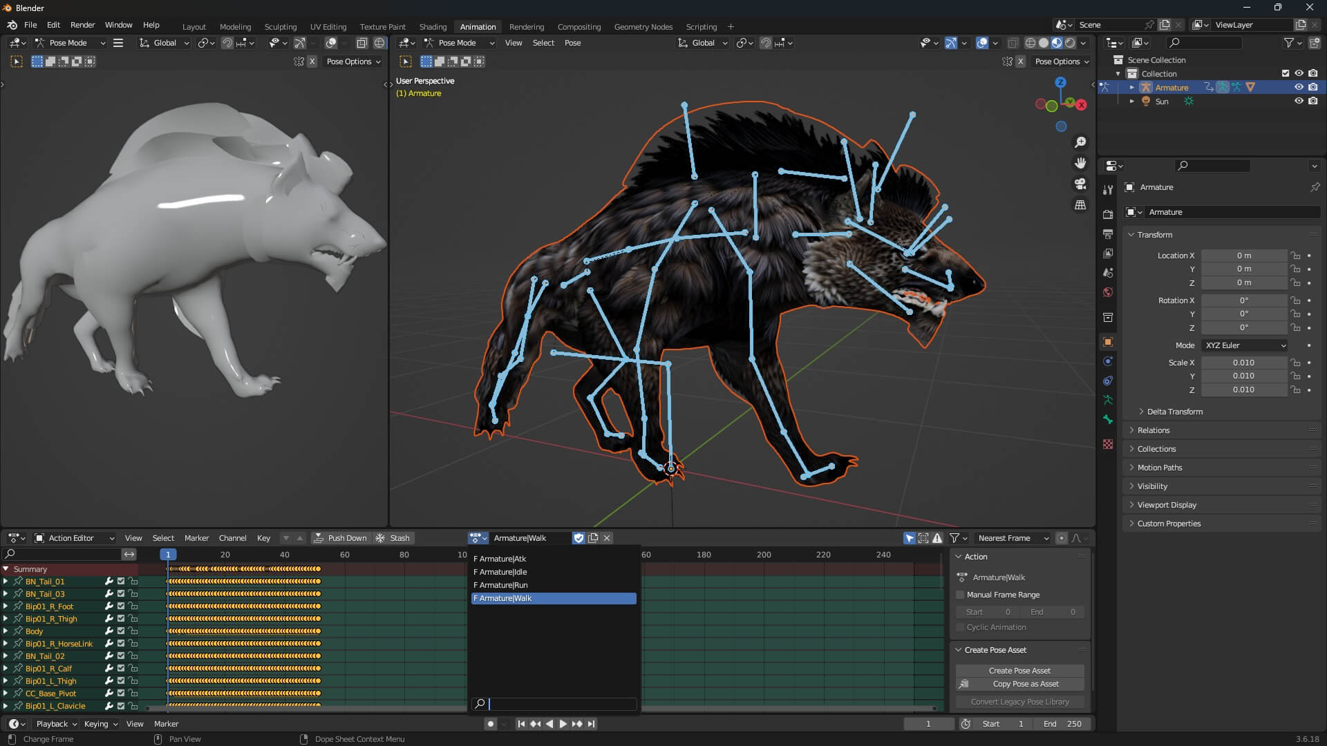 Hyena-B3-Animated 3D Animation by Animated3d