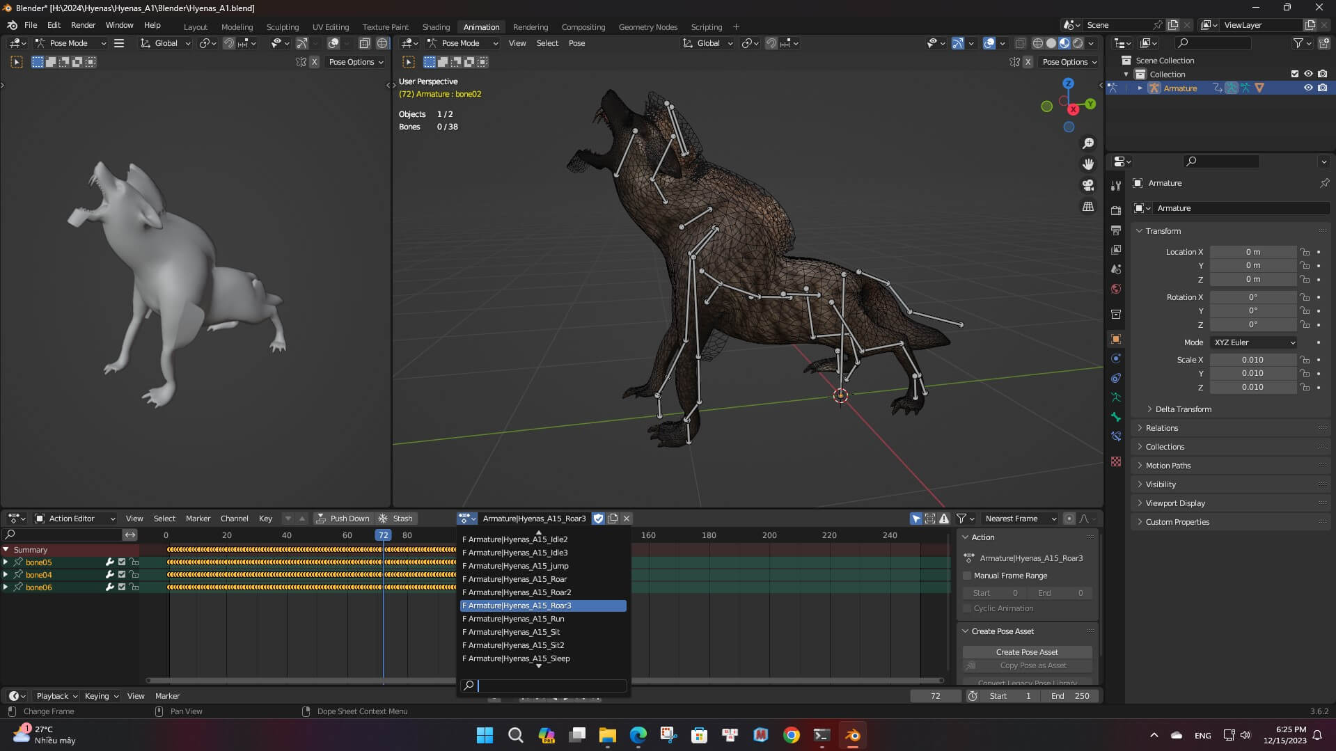 Hyenas A1 Animated - Free 3D Model by Animated3d