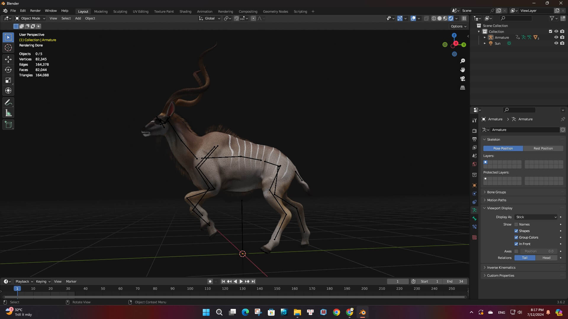 Kudu-Animated 3D Model by Animated3d