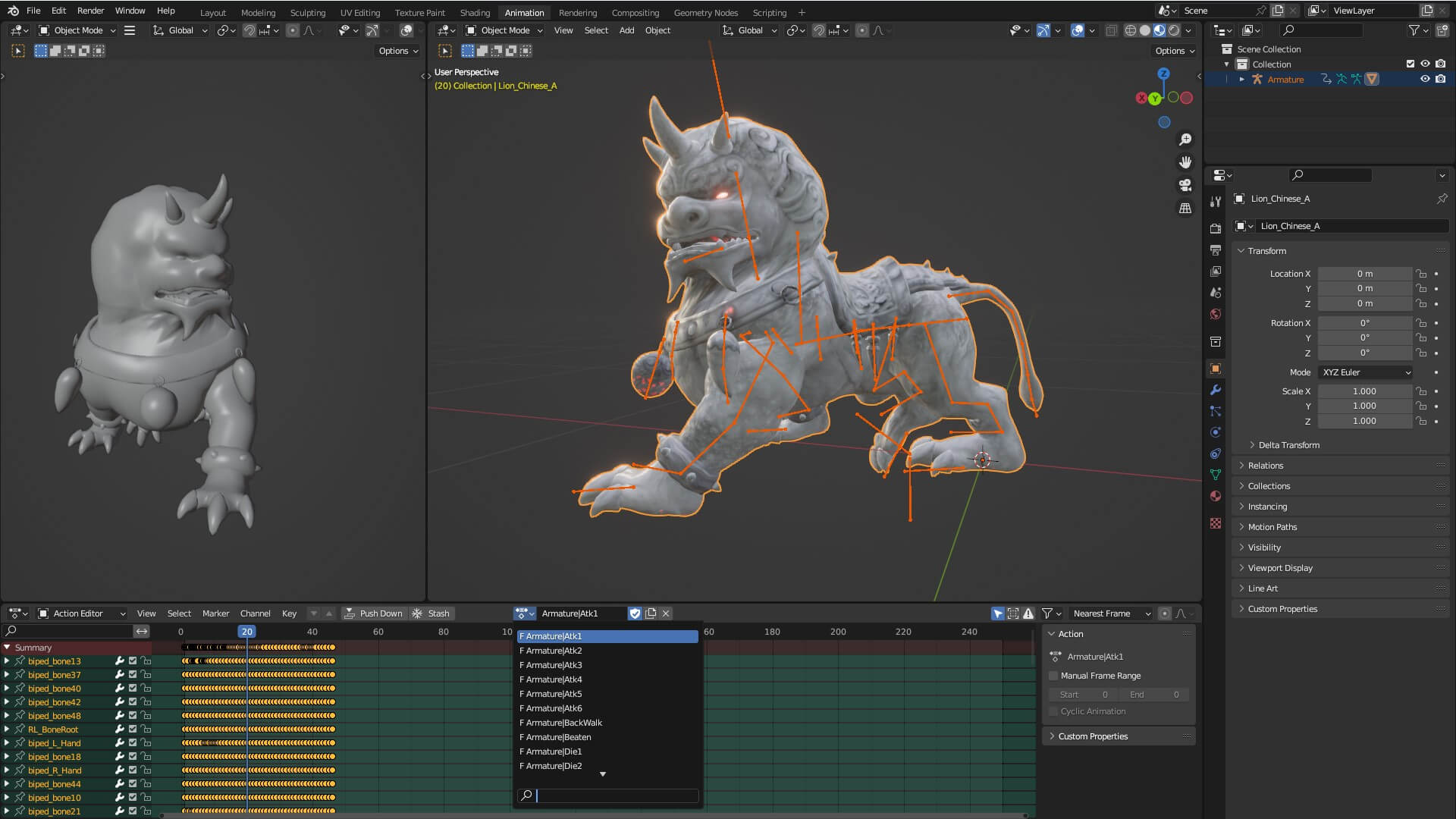 Lion Chinese-A2 3D Animation by Animated3d