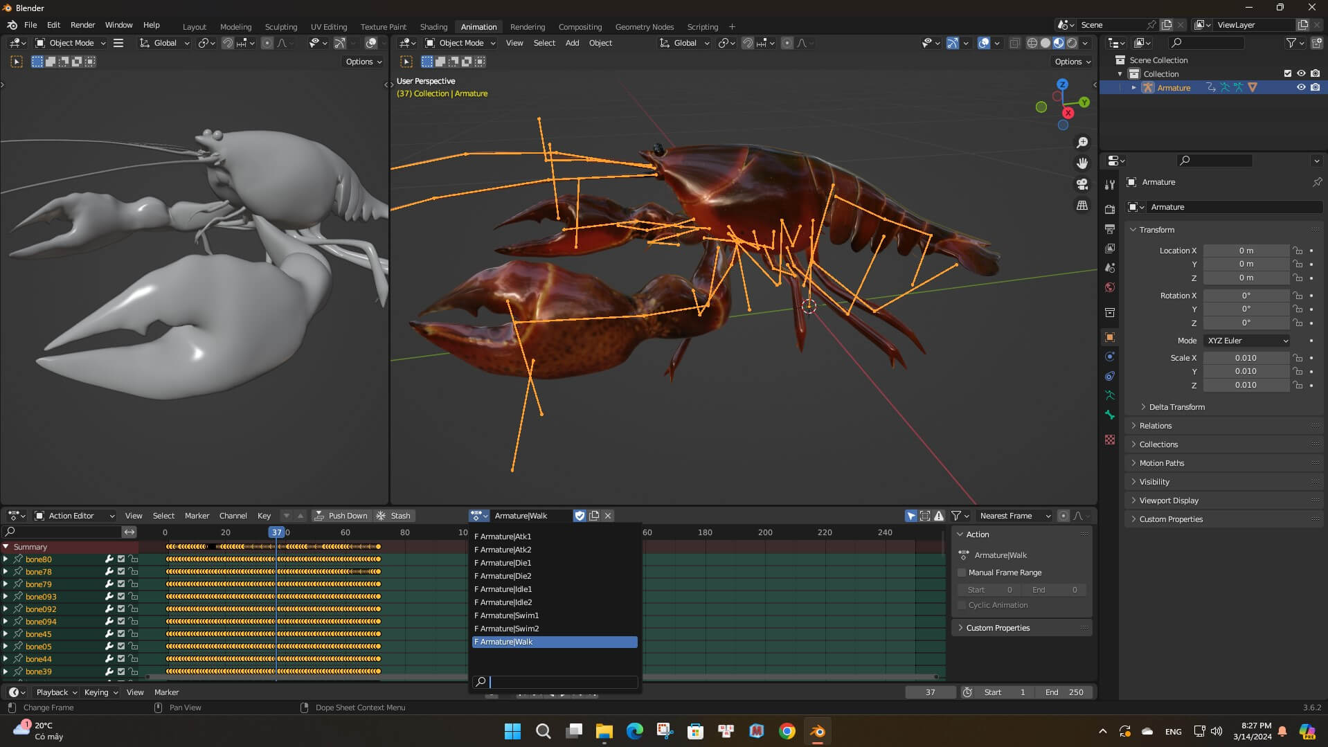 Lobster-A1-Animated 3D Model by Animated3d